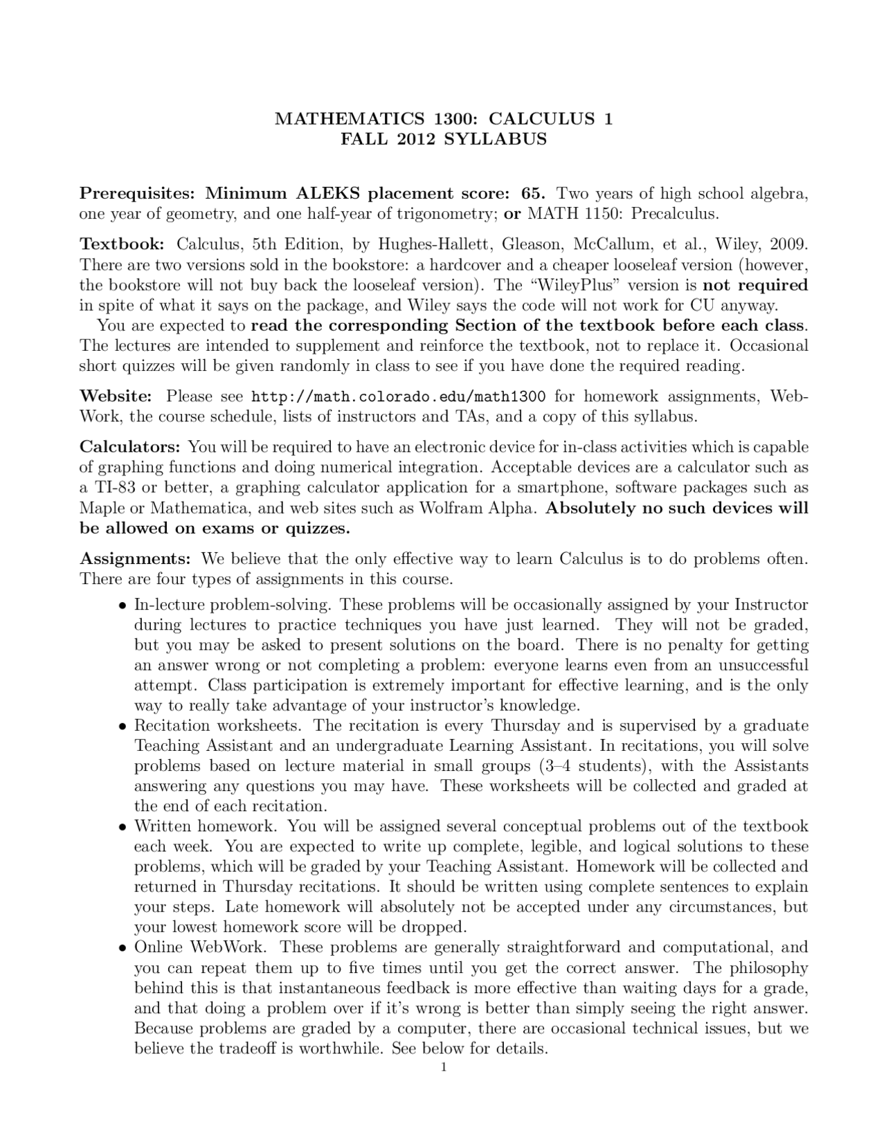 Course Materials For Analytic Geometry And Calculus 1 Math 1300 Docsity