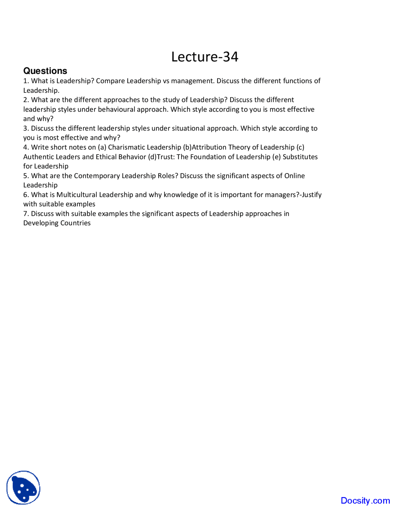 Management Organizational Behavior In Management Quiz Docsity