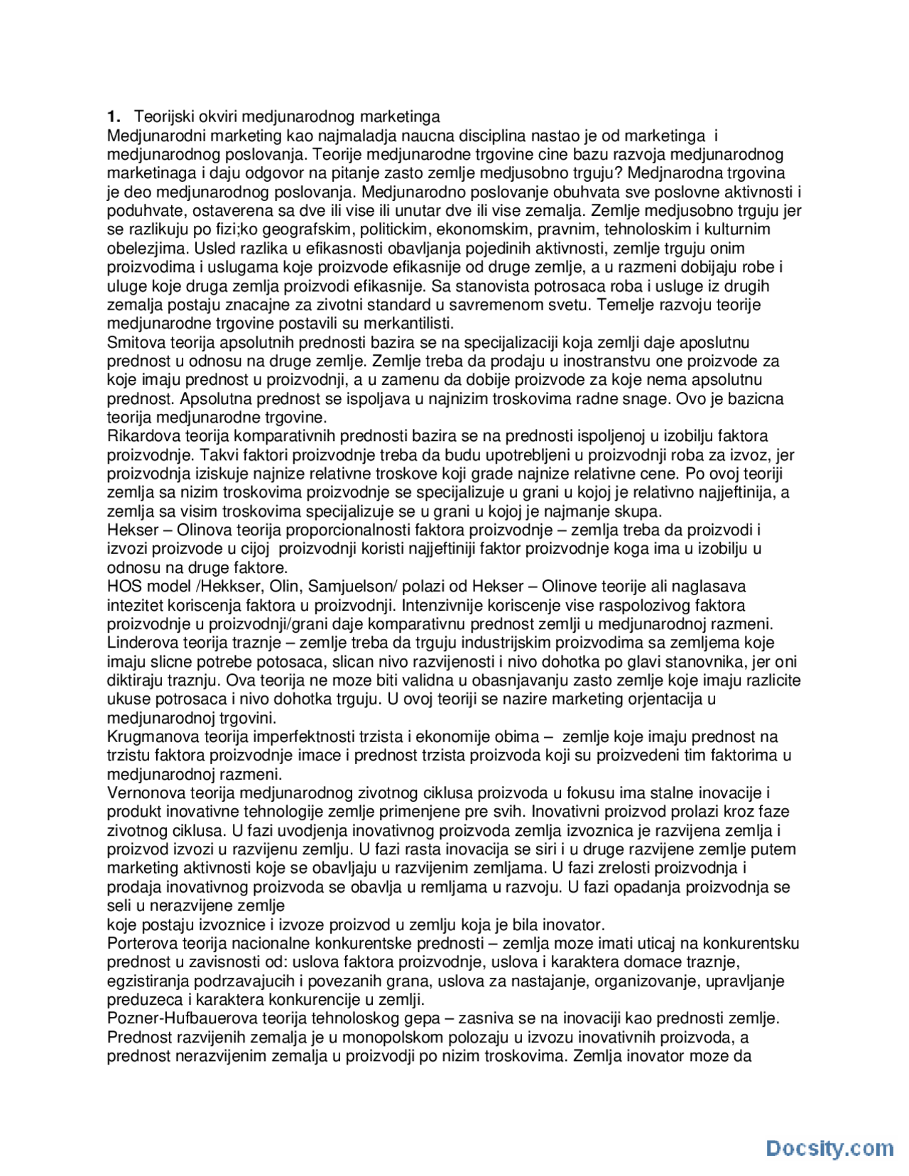 Medjunarodni marketing-Skripta-Marketing-Menadzment | Rezime' predlog Marketing - Docsity