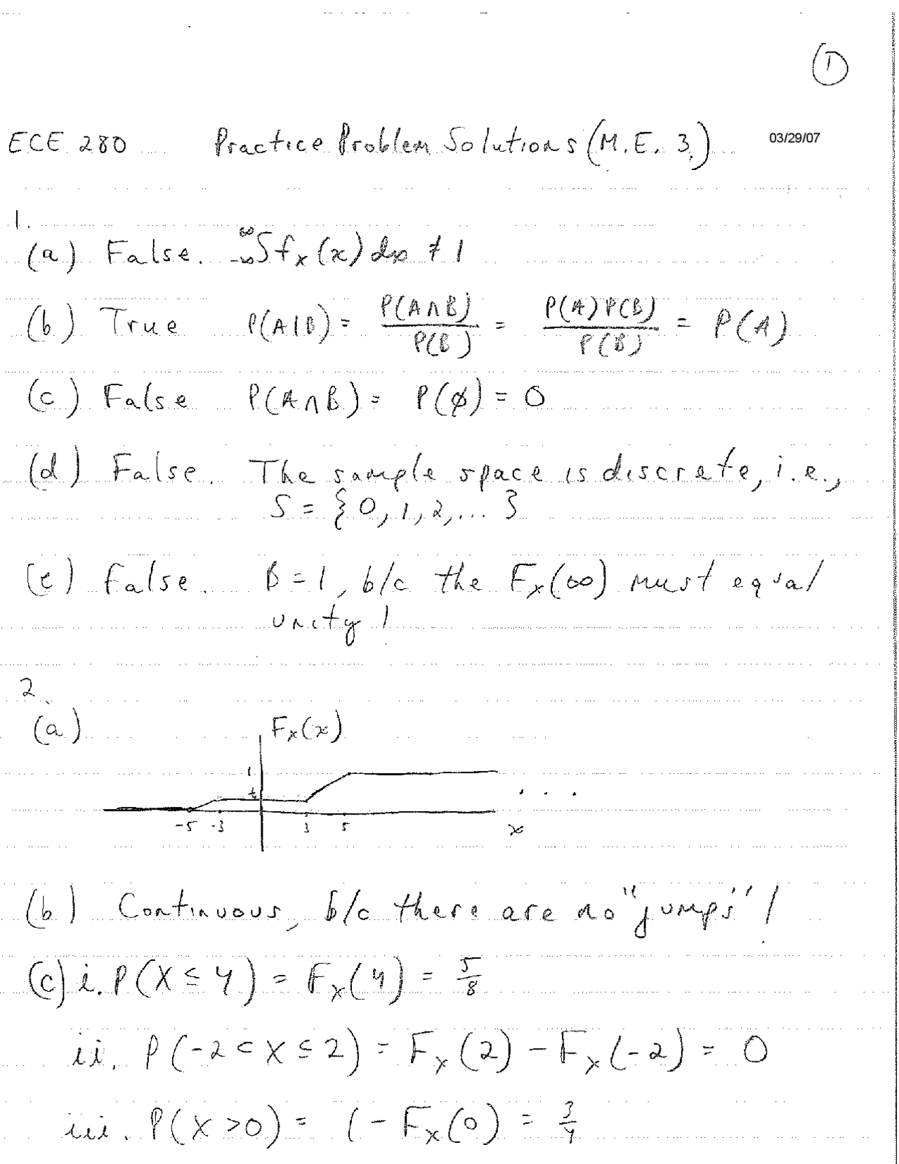 Practice Problem With Solutions Ece 280 Docsity