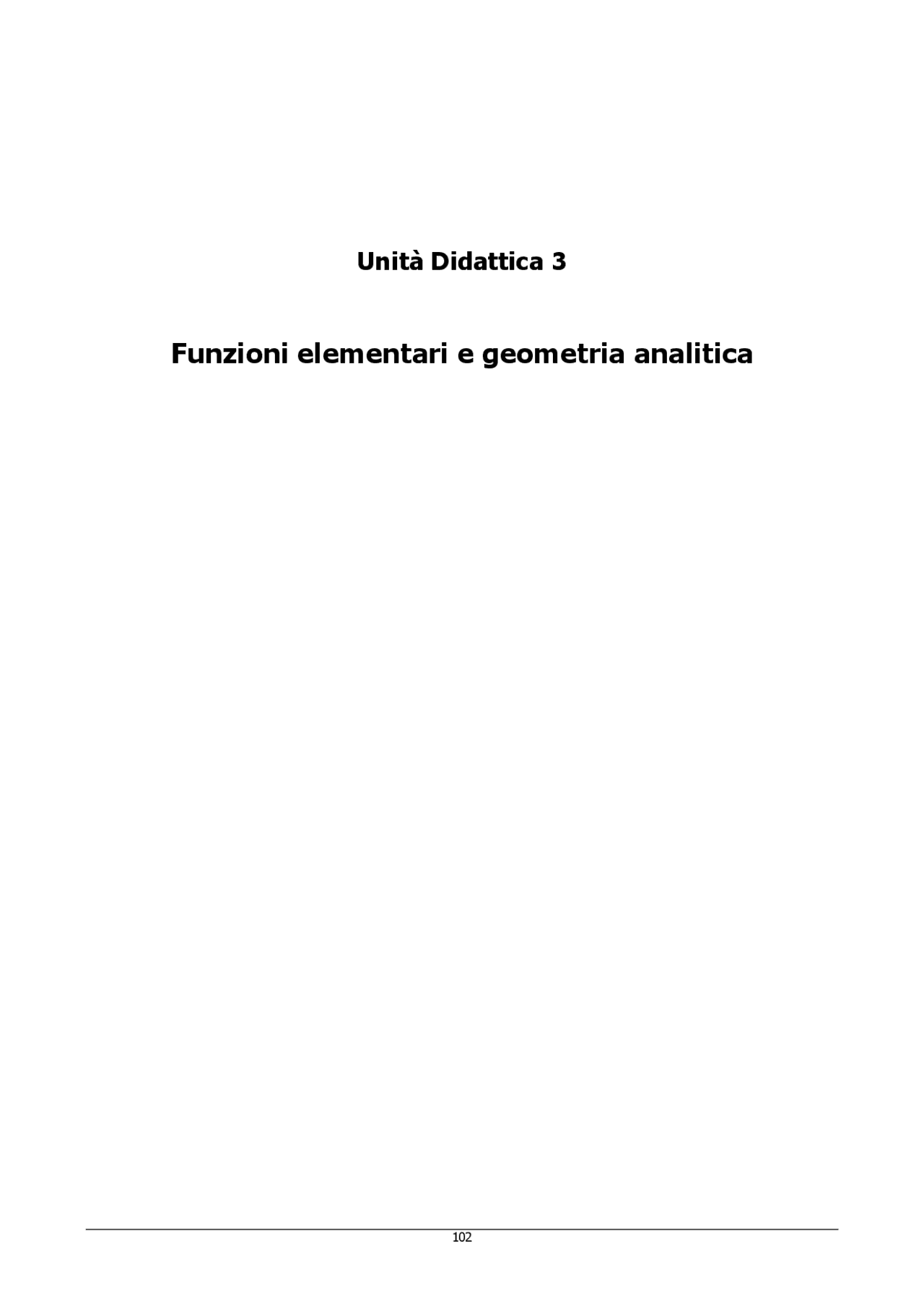 Funzioni Elementari E Geometria Analitica Appunti Di Matematica Docsity