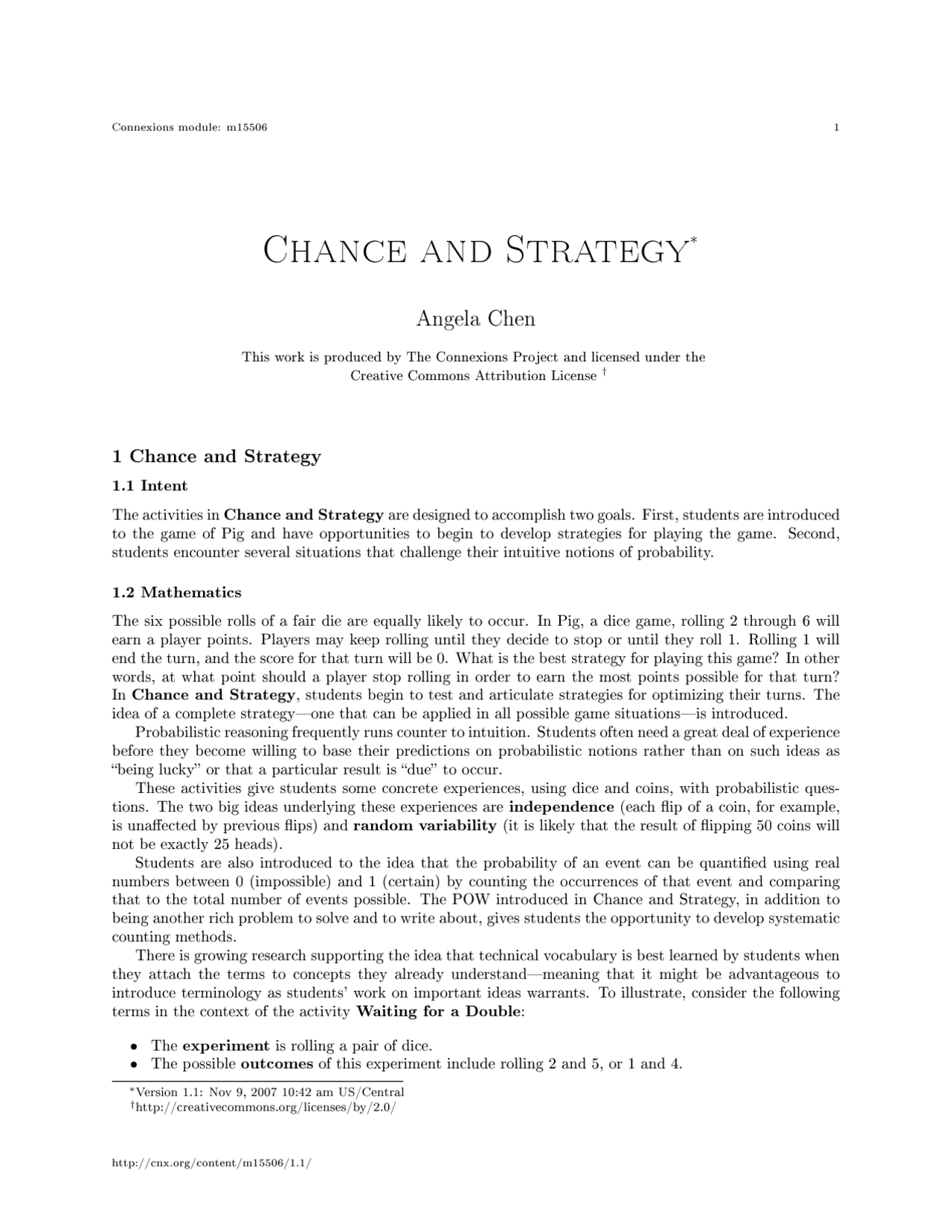 Chance and strategy, college study notes - Chance and strategy | Study ...