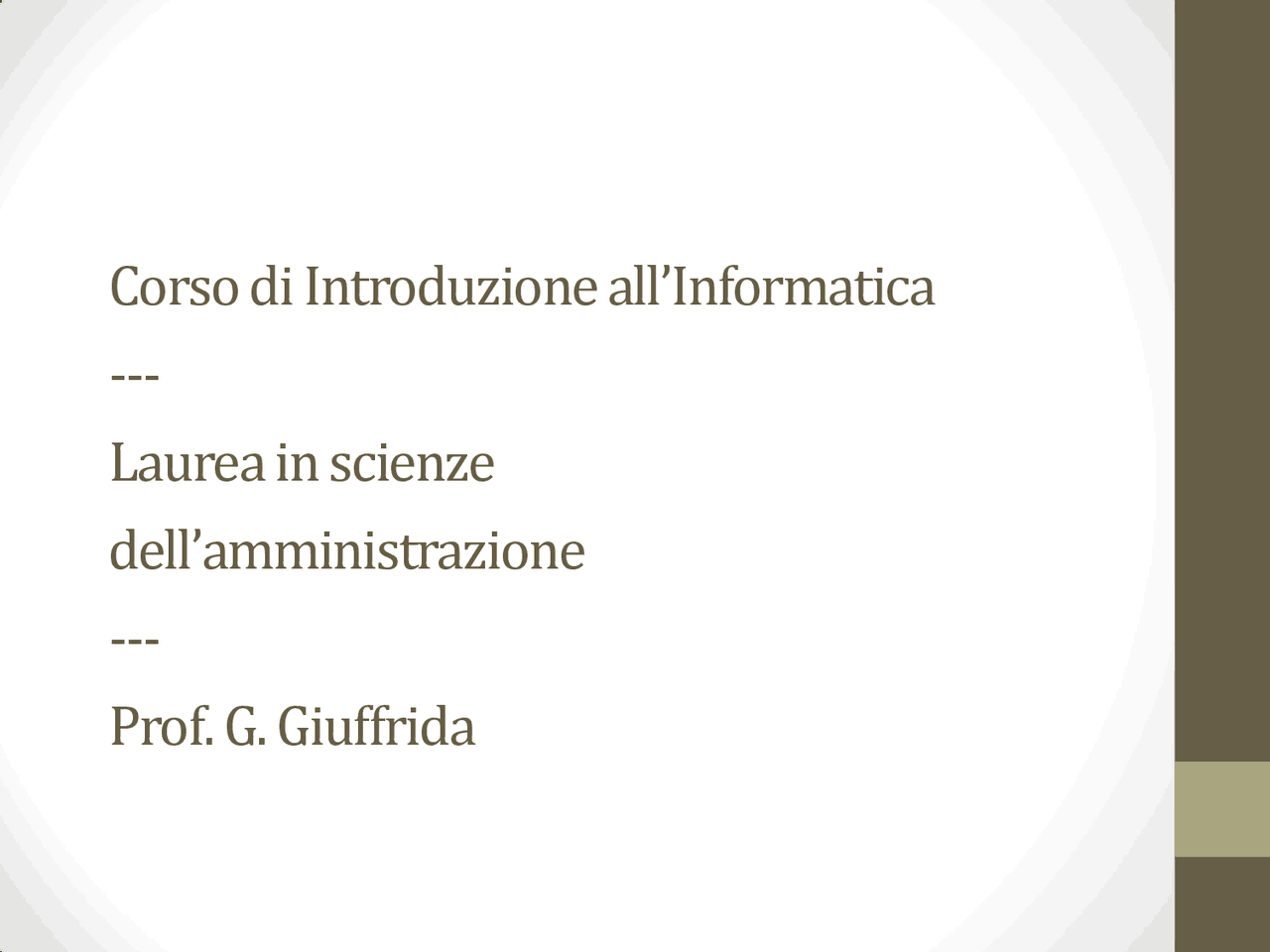 Introduzione Allinformatica Modulo 1 Prof Giuffrida Docsity