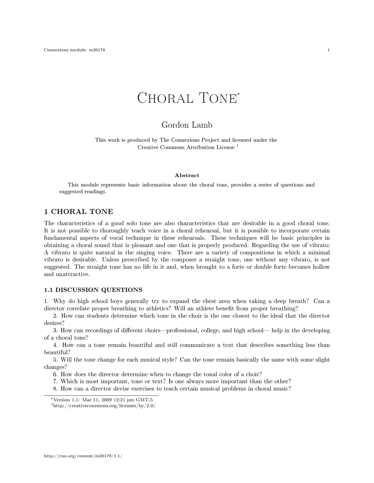 Choral tone, college study notes - Choral tone, provides a series of ...