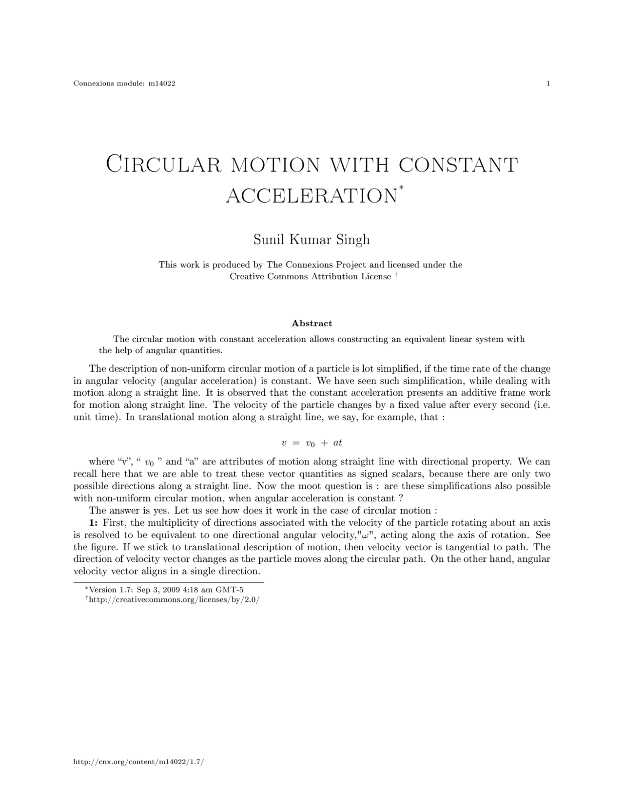 Circular Motion With Constant Acceleration Docsity