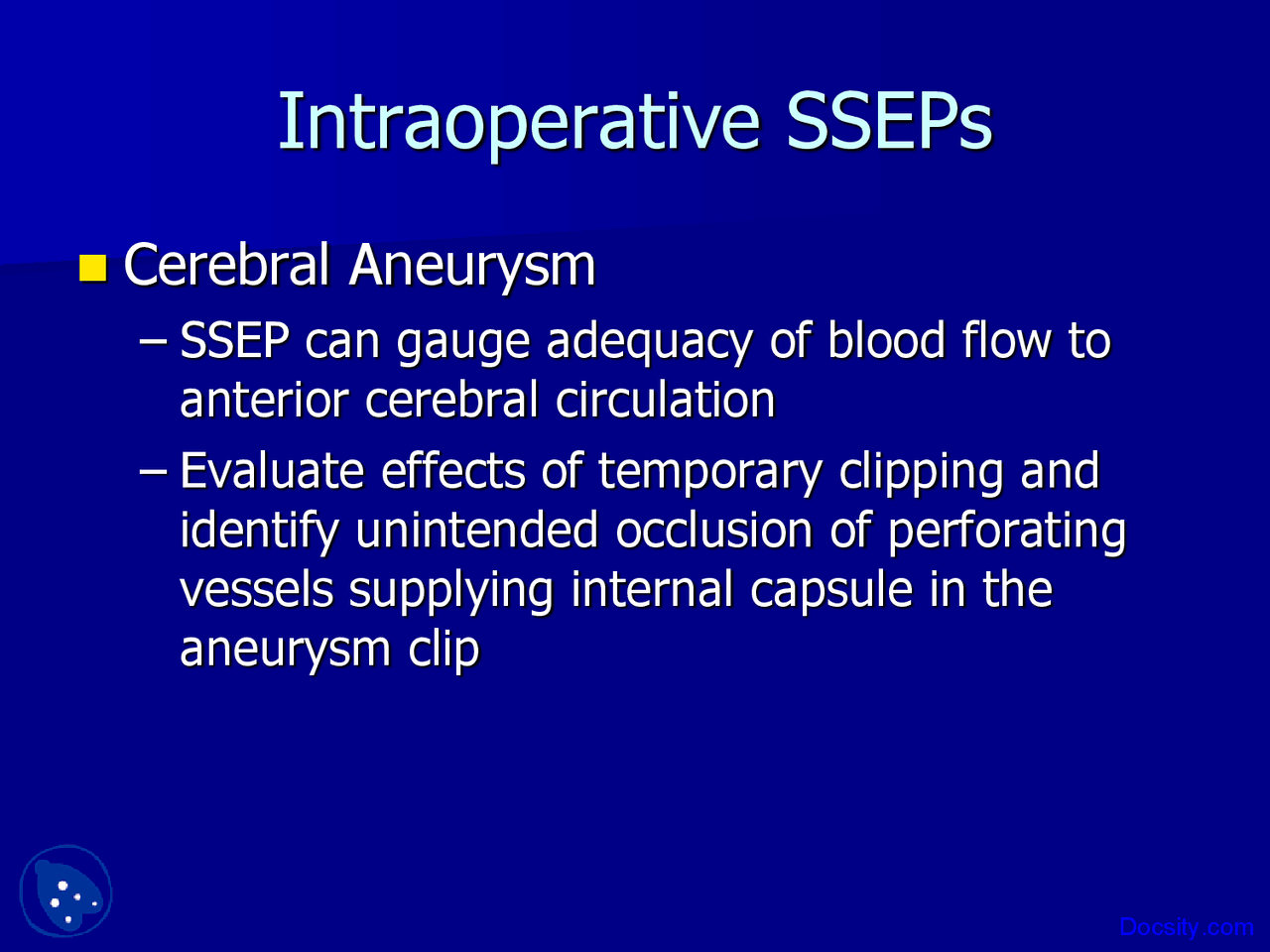 Neurological Monitoring Part 2 Anesthesia Lecture Slides Docsity