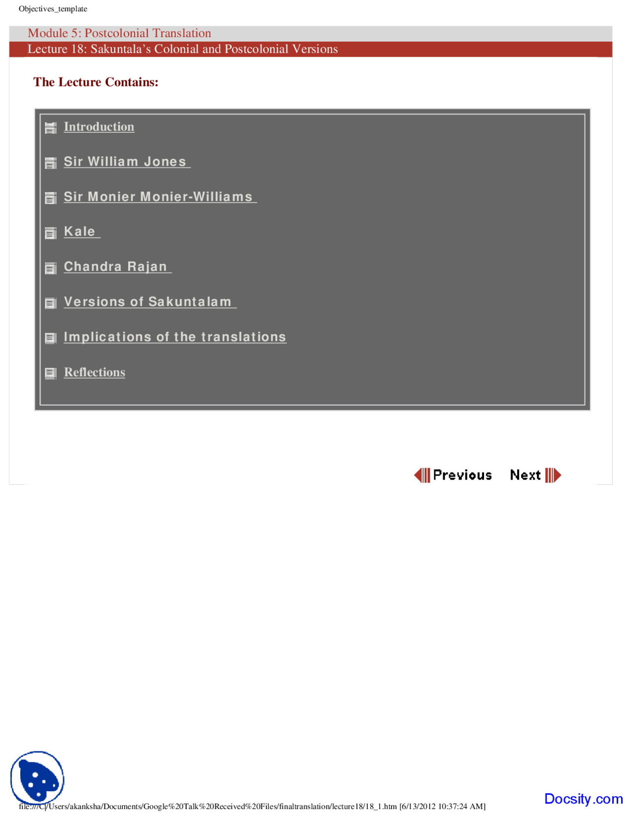 Implications of the Translations - Humanities - Lecture Slides - Docsity