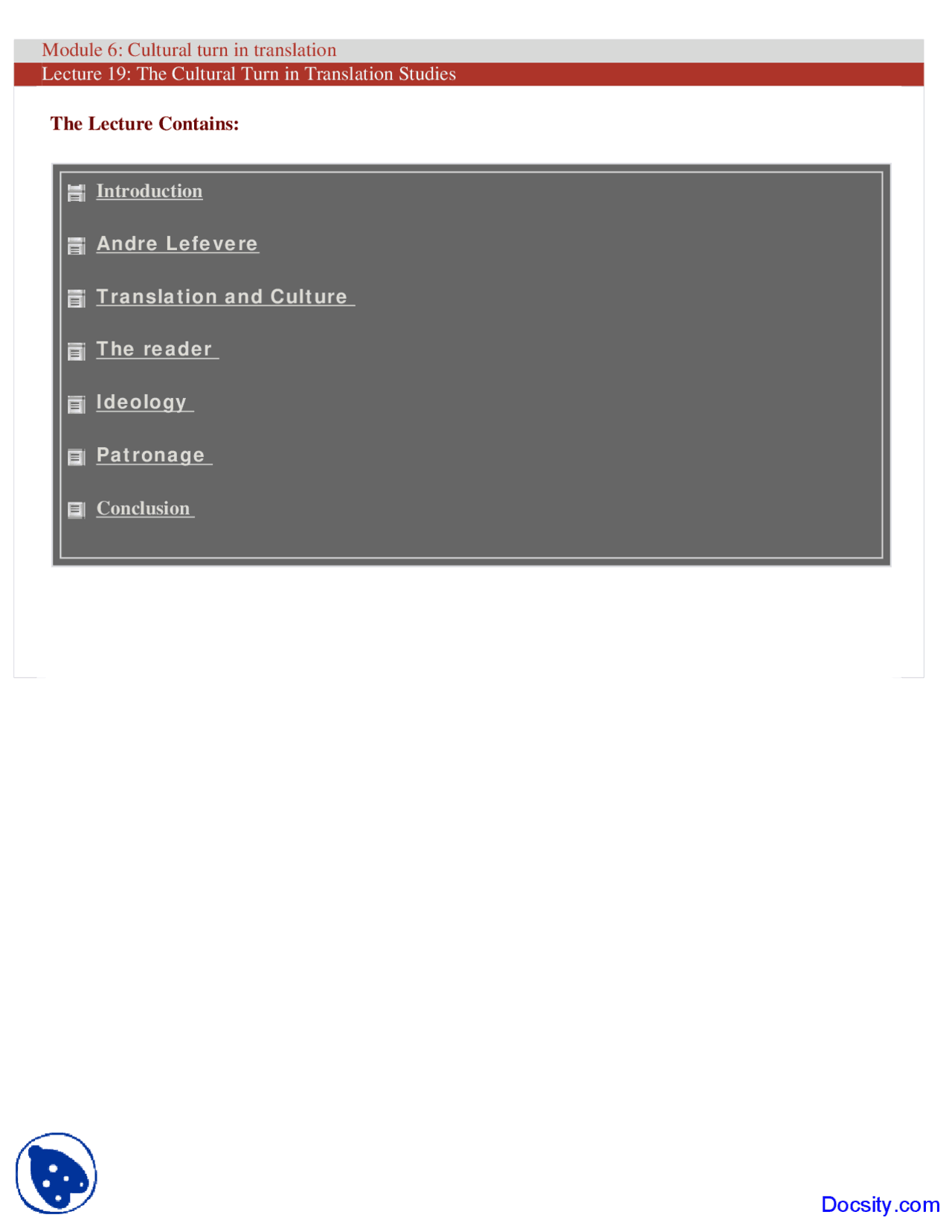 Cultural Turn in Translation - Cultural and Social Sciences - Lecture ...