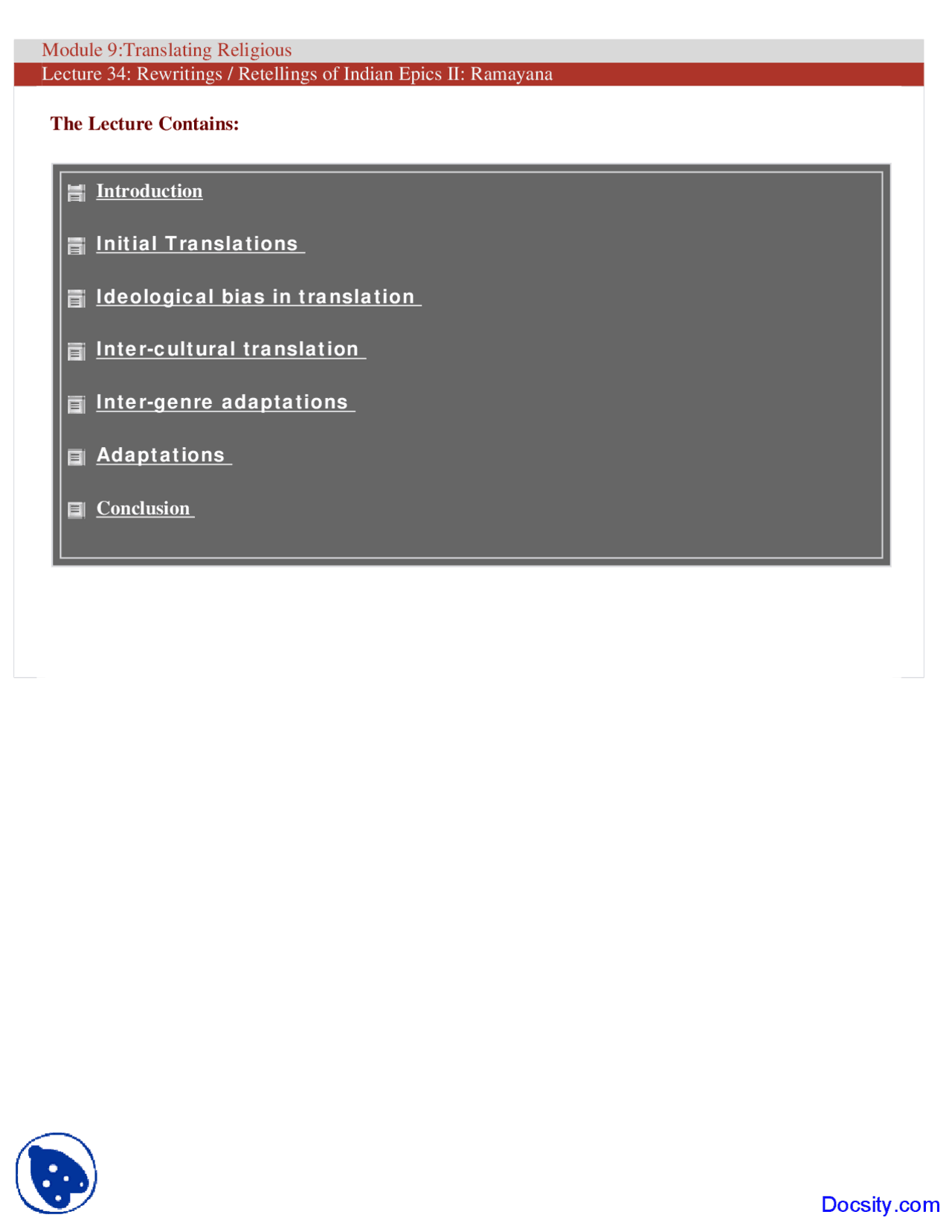 Retellings Of Indian Religions Social Sciences Lecture Slides Docsity