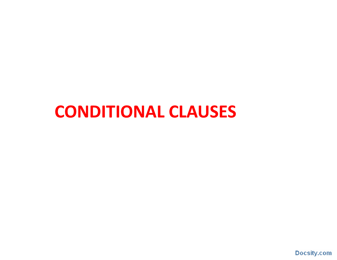Conditional Clauses Slajdovi Engleski Jezik 2 Fakultet Organizacionih