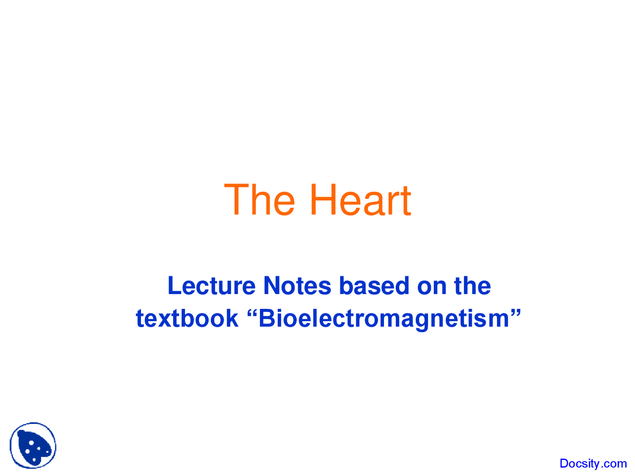The Heart Cardiology Lecture Slides Docsity