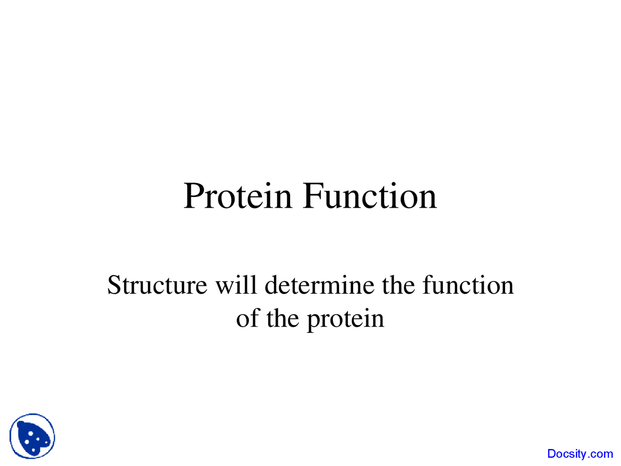 Protein Function Biochemistry Lecture Slides Slides Biochemistry
