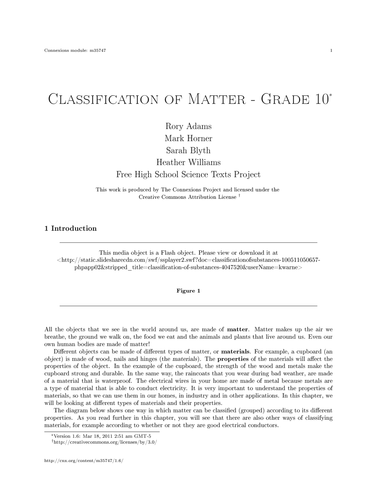 Classification of matter - grade 10, college study notes ...