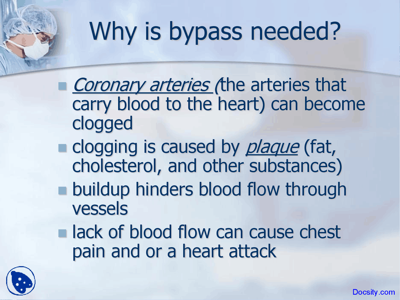 Bypass - Cardiology - Lecture Slides - Docsity