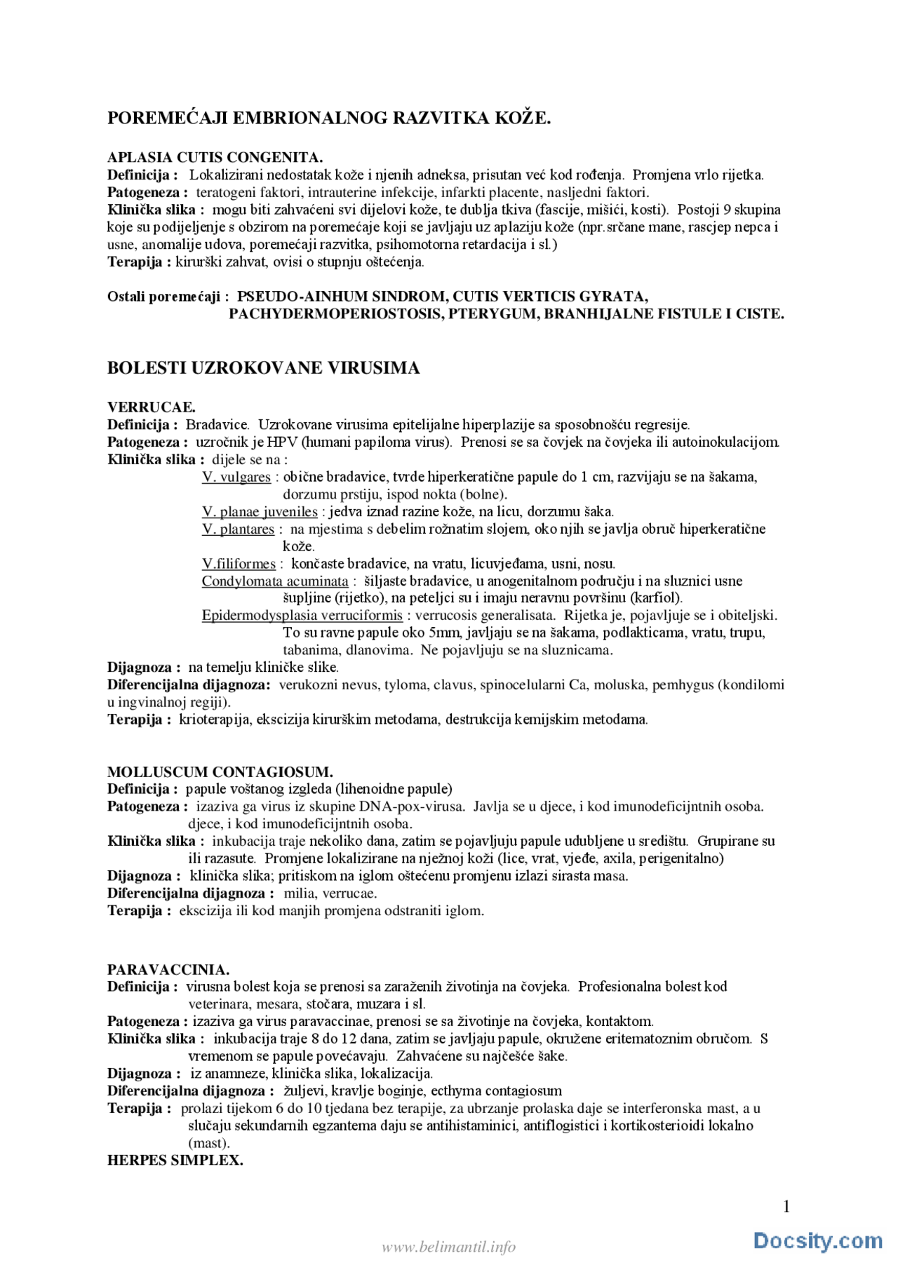 Poremecaji embrionalnog razvitka koze-Skripta-Dermatologija-Medicina ...