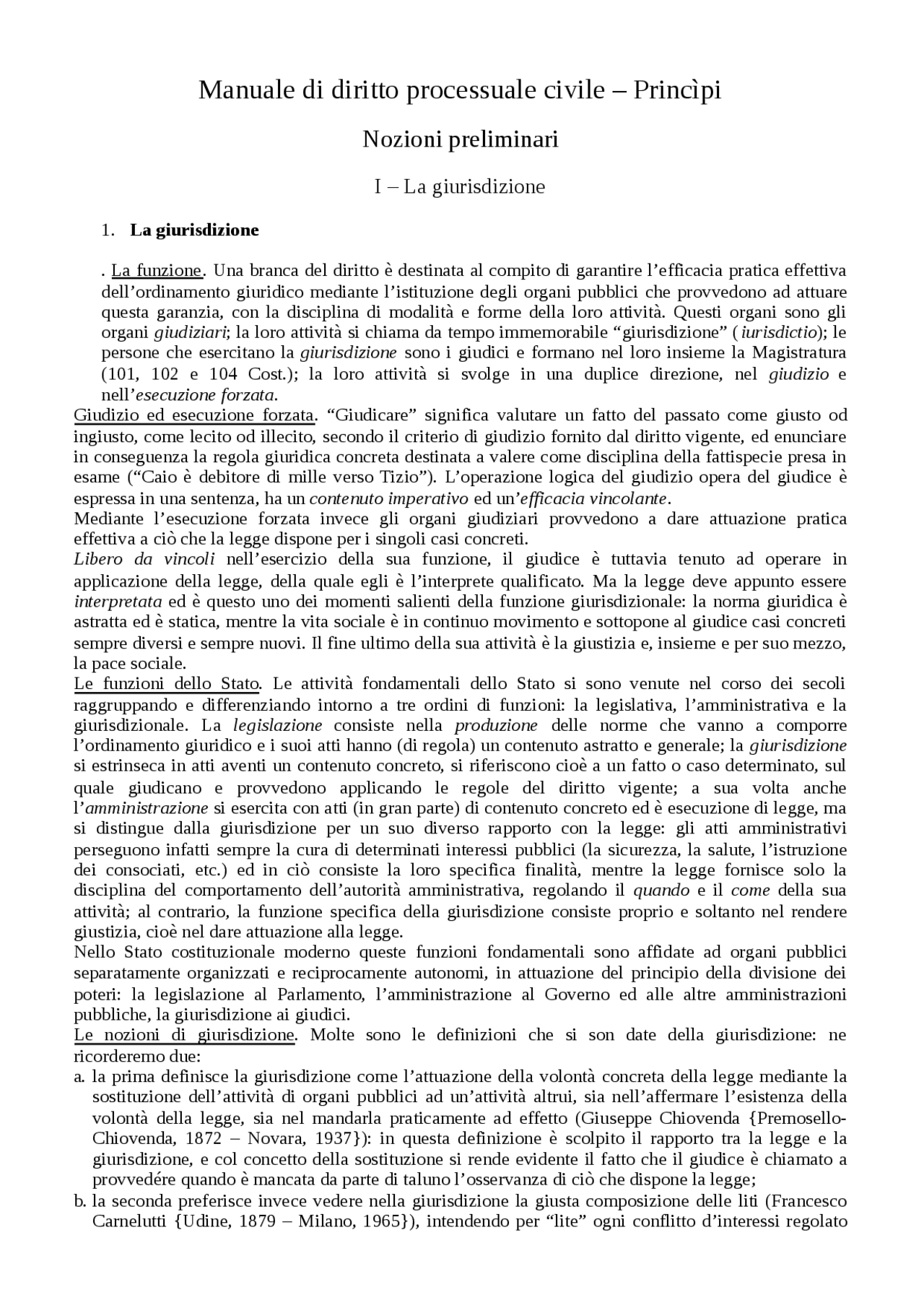 Diritto Processuale Civile Riassunto Del Liebman Docsity