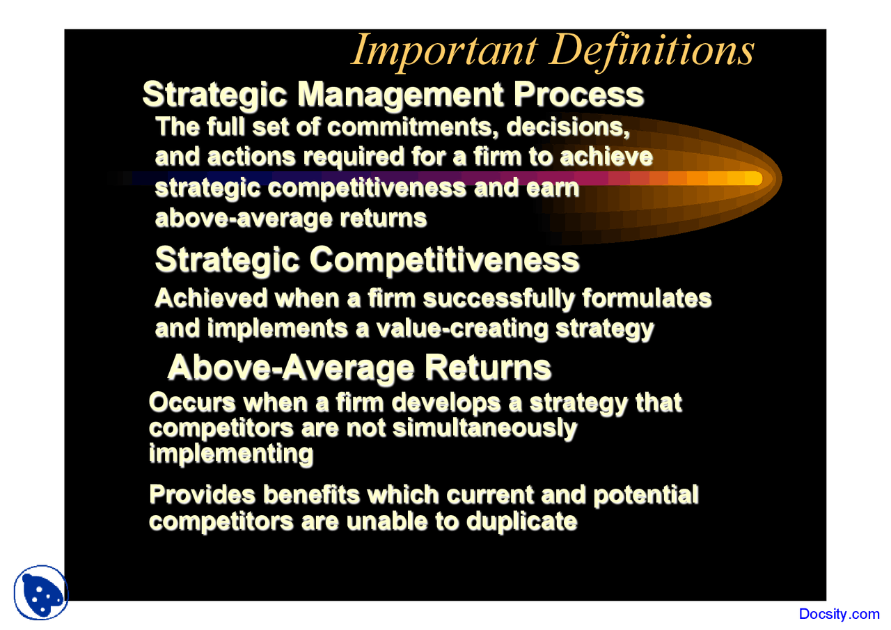 Strategic Management Process Six Sigma Lecture Slides Slides