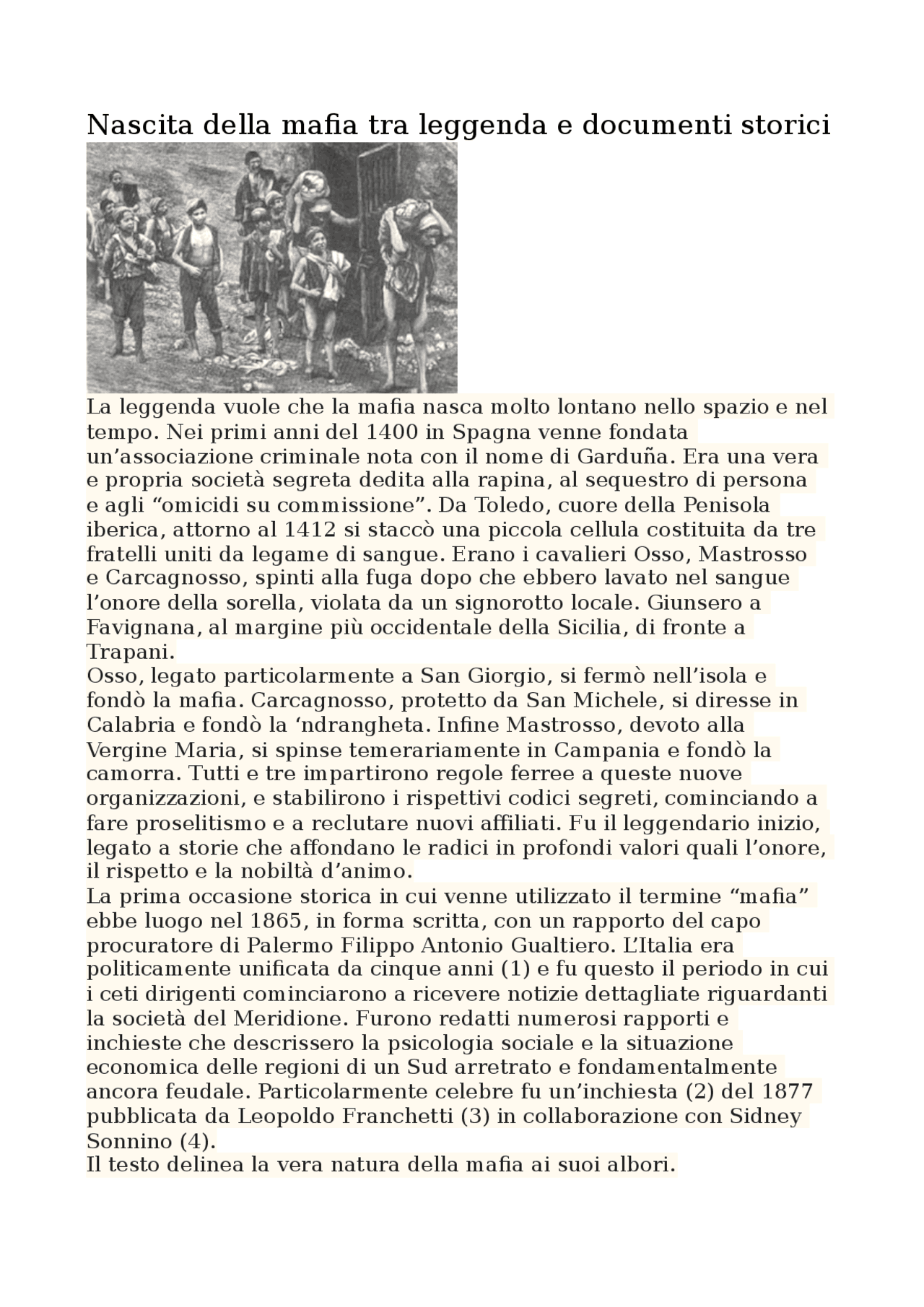 Nascita della mafia tra leggenda e documenti storici - Storia Del ...