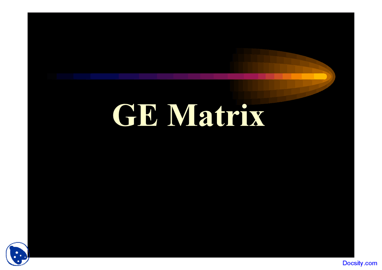 Ge Matrix Six Sigma Lecture Slides Docsity