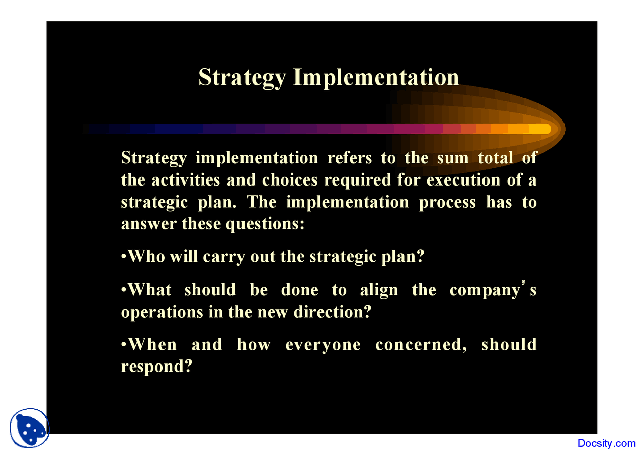 Strategy Implementation Six Sigma Lecture Slides Slides Strategic