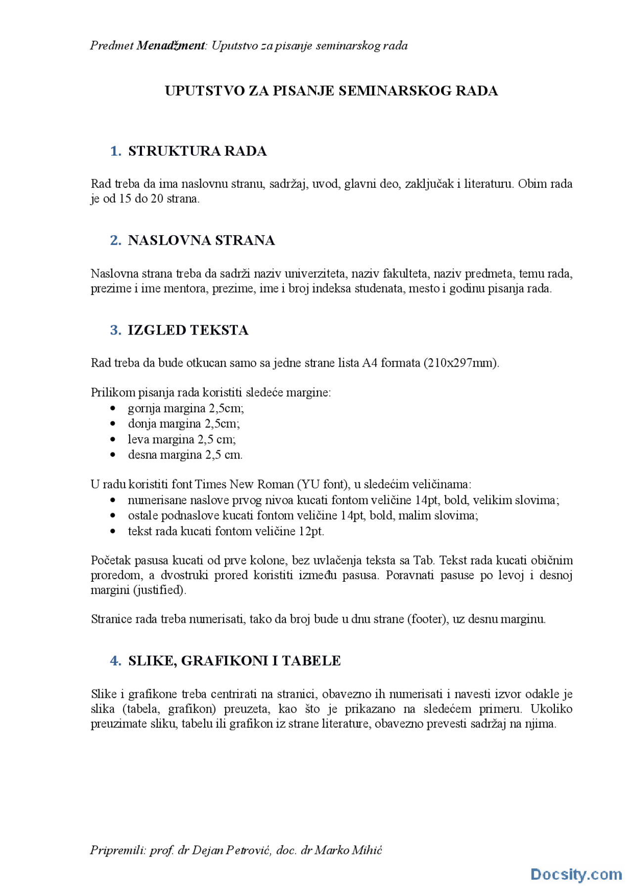Uputstvo za pisanje seminarskog rada-Seminarski rad-Menadzment-Fakultet ...