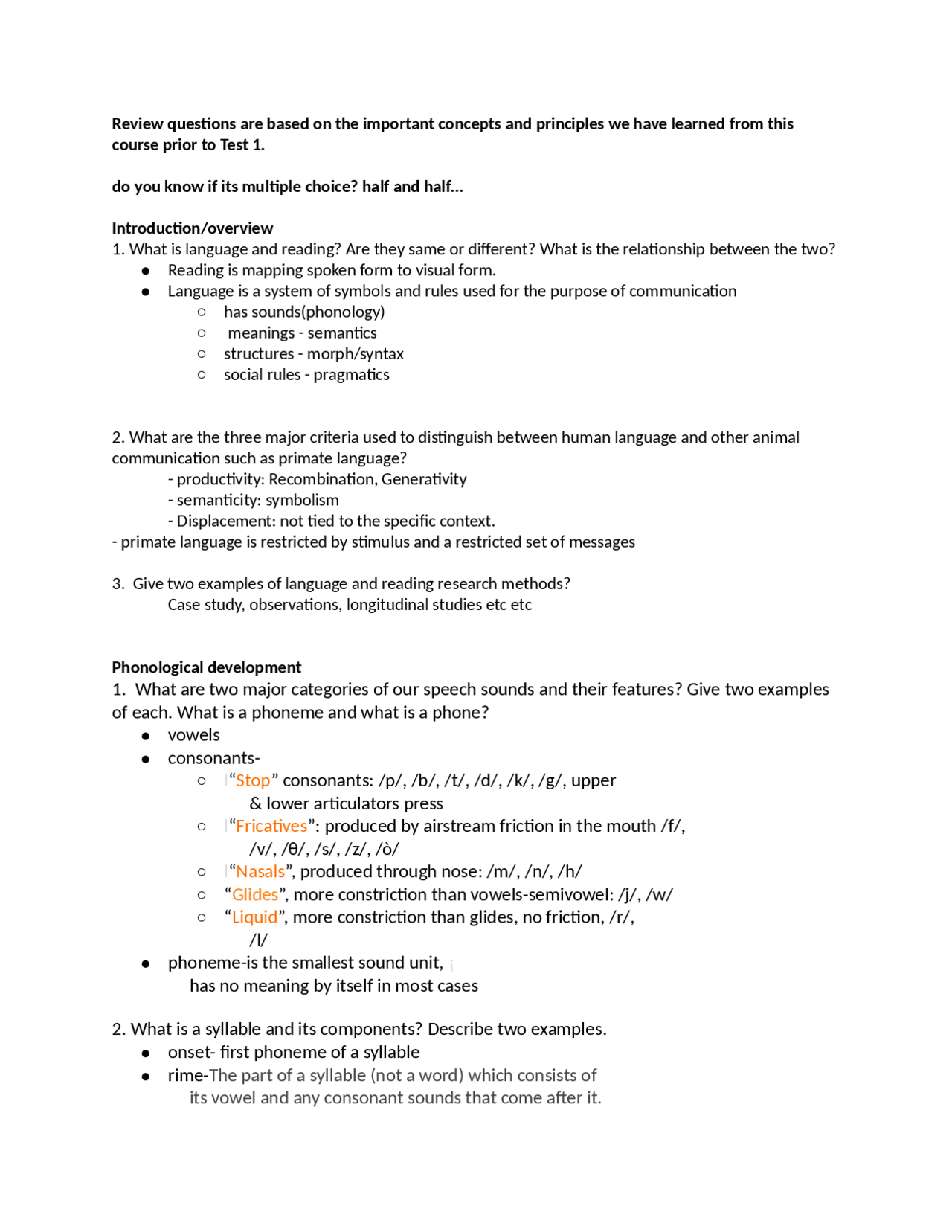 Review Questions are Based on the Important Concept and Principles ...
