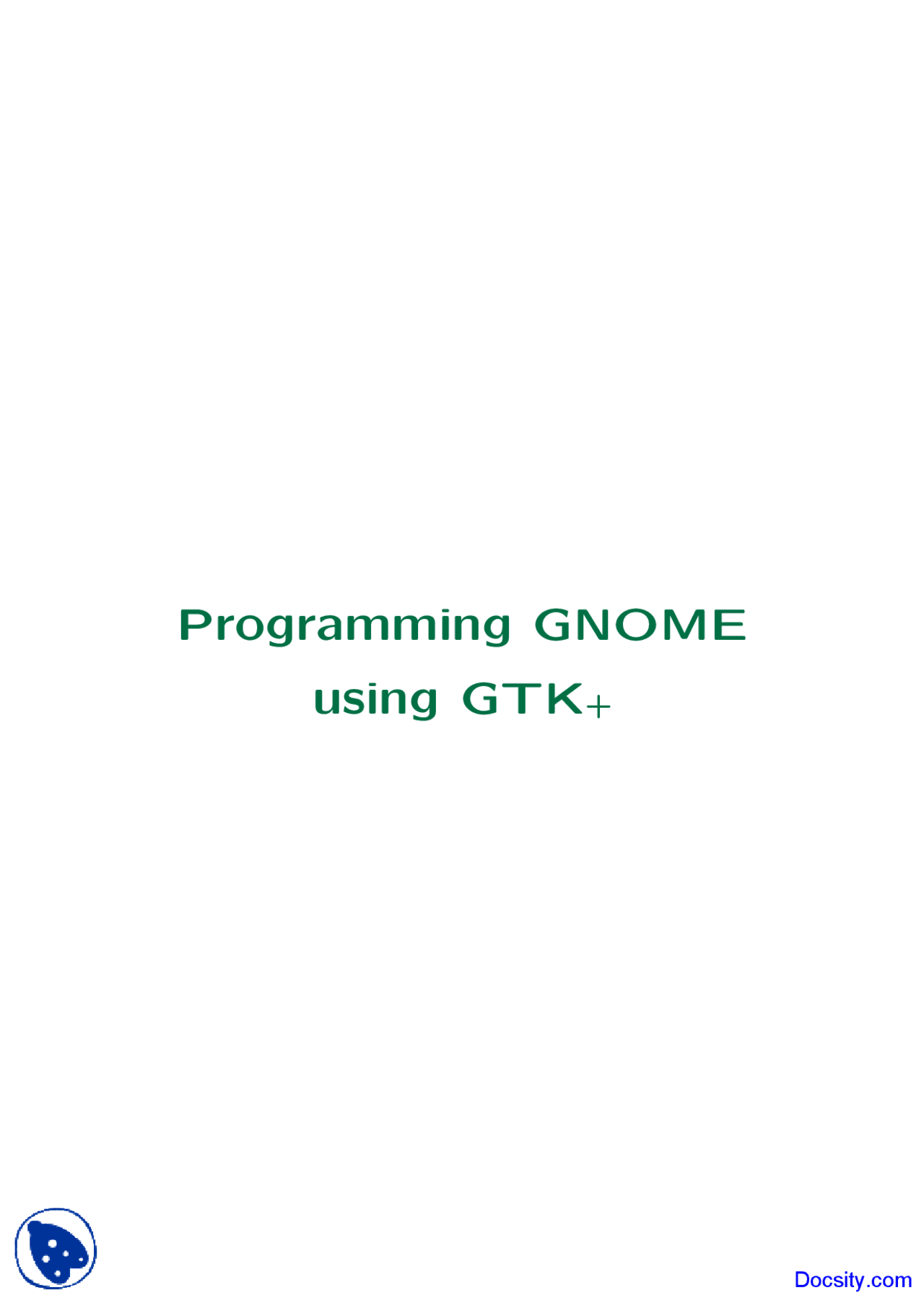 Programming GNOME - Linux System Programming - Lecture Notes | Study ...