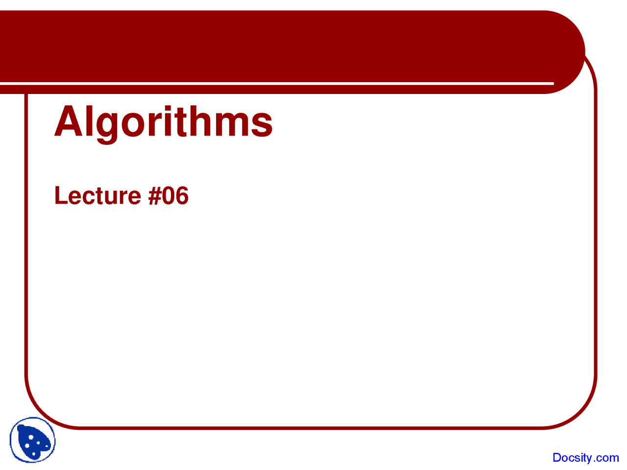 Asymptotic Notation Algorithm Lecture Slides Slides Algorithms