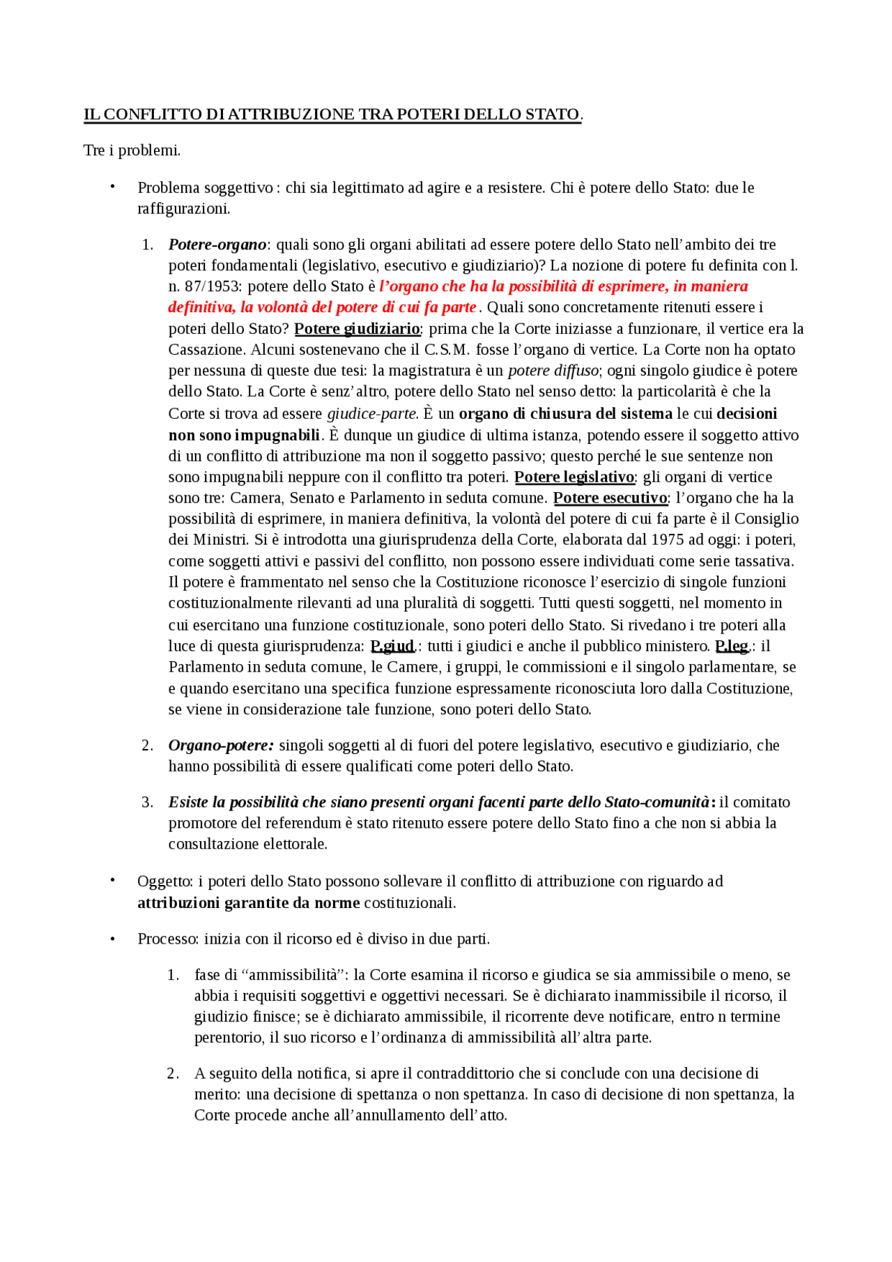 Il Conflitto Tra Poteri Dello Stato Funzioni Della Corte Cost
