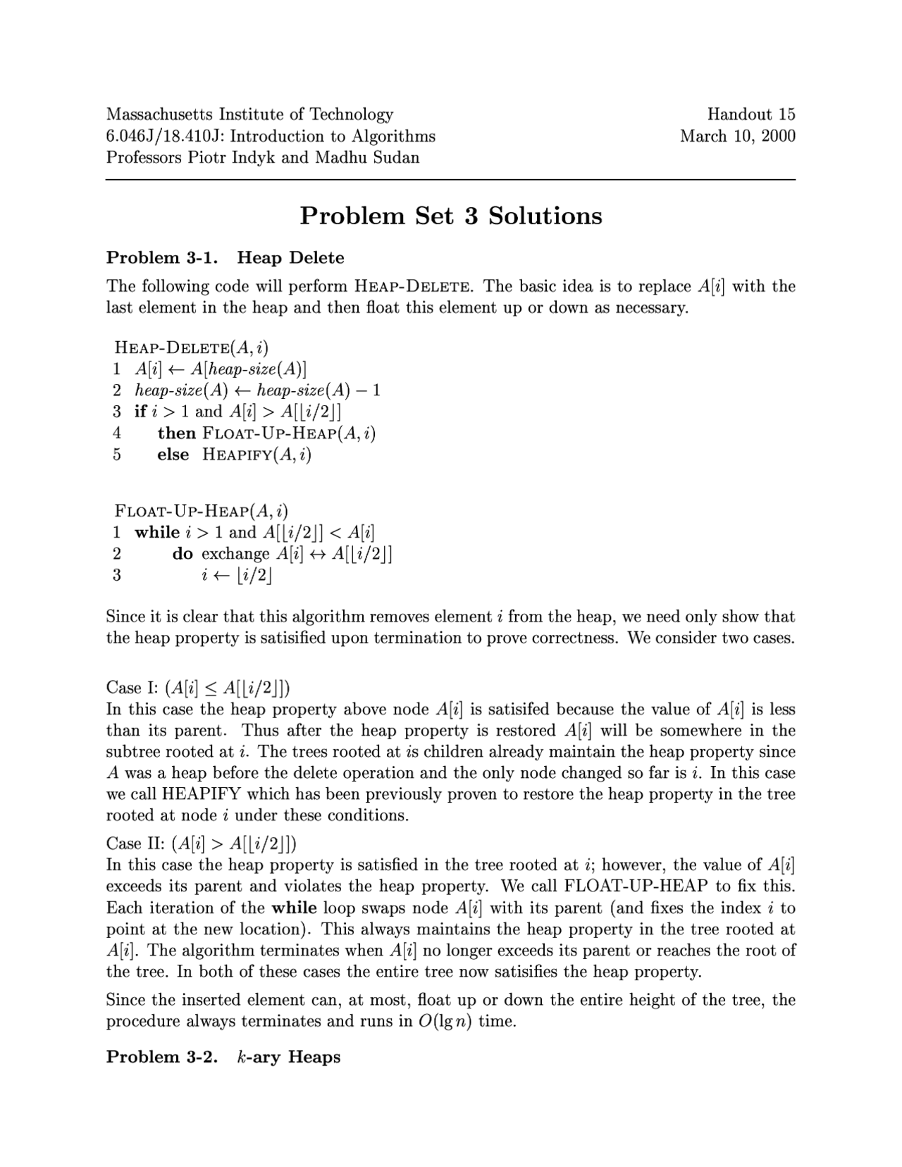 Heap Delete Introduction To Algorithms Solved Quiz Docsity
