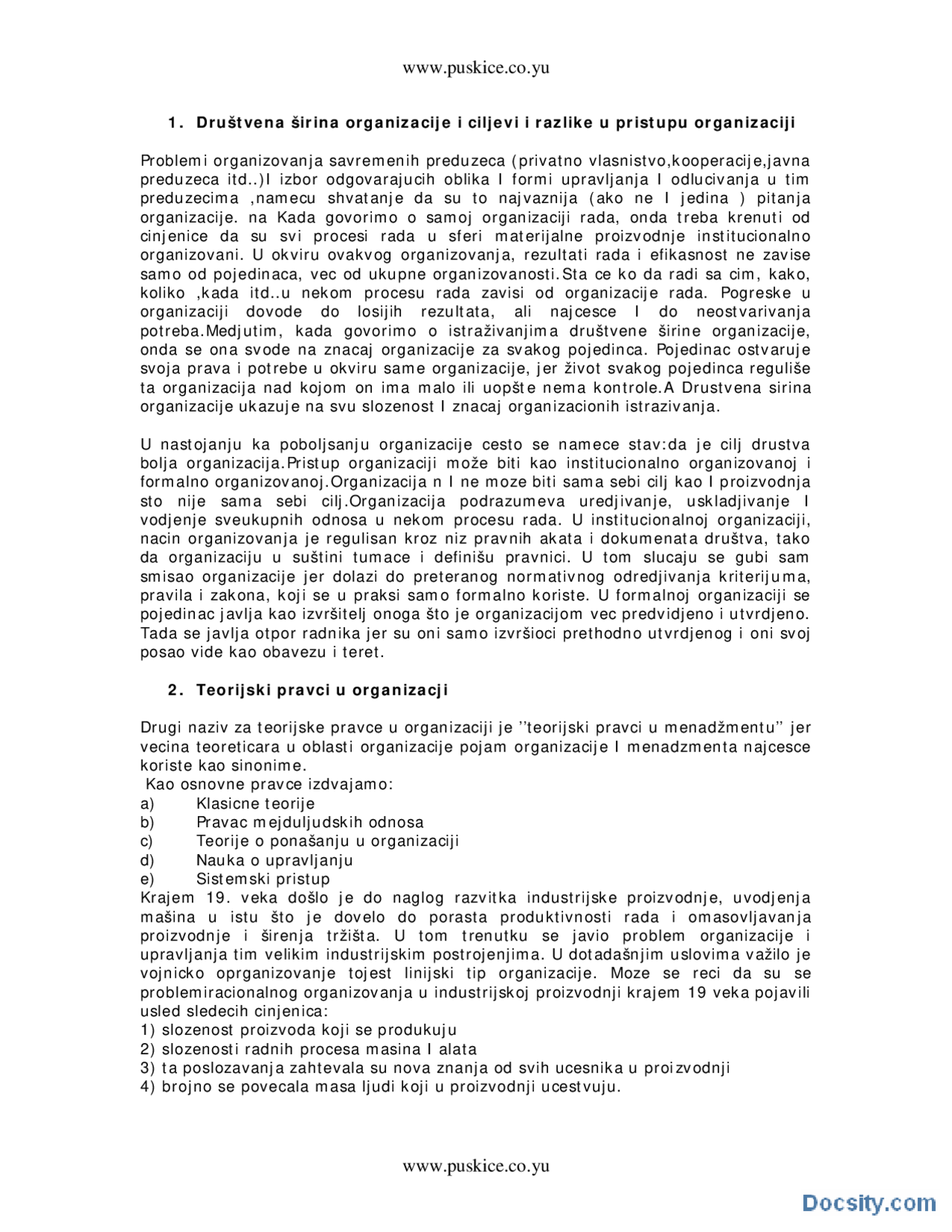 Organizacija-Skripta-Osnovi organizacije1-Fakultet organizacionih nauka | Rezime' predlog ...