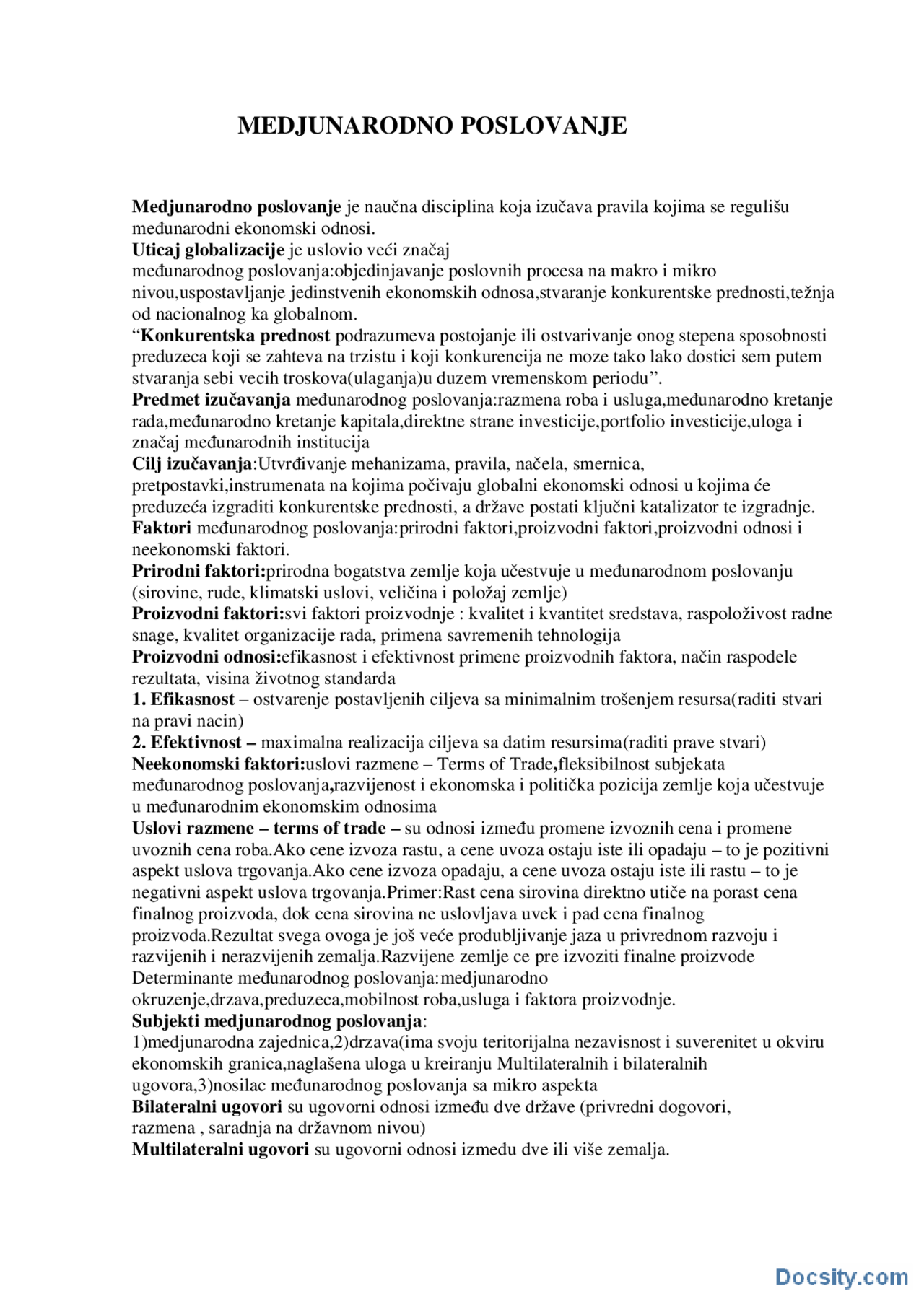 MEDJUNARODNO POSLOVANJE-Skripta-Mendunarodni menadzment-Menadzment | Rezime' predlog Međunarodni ...