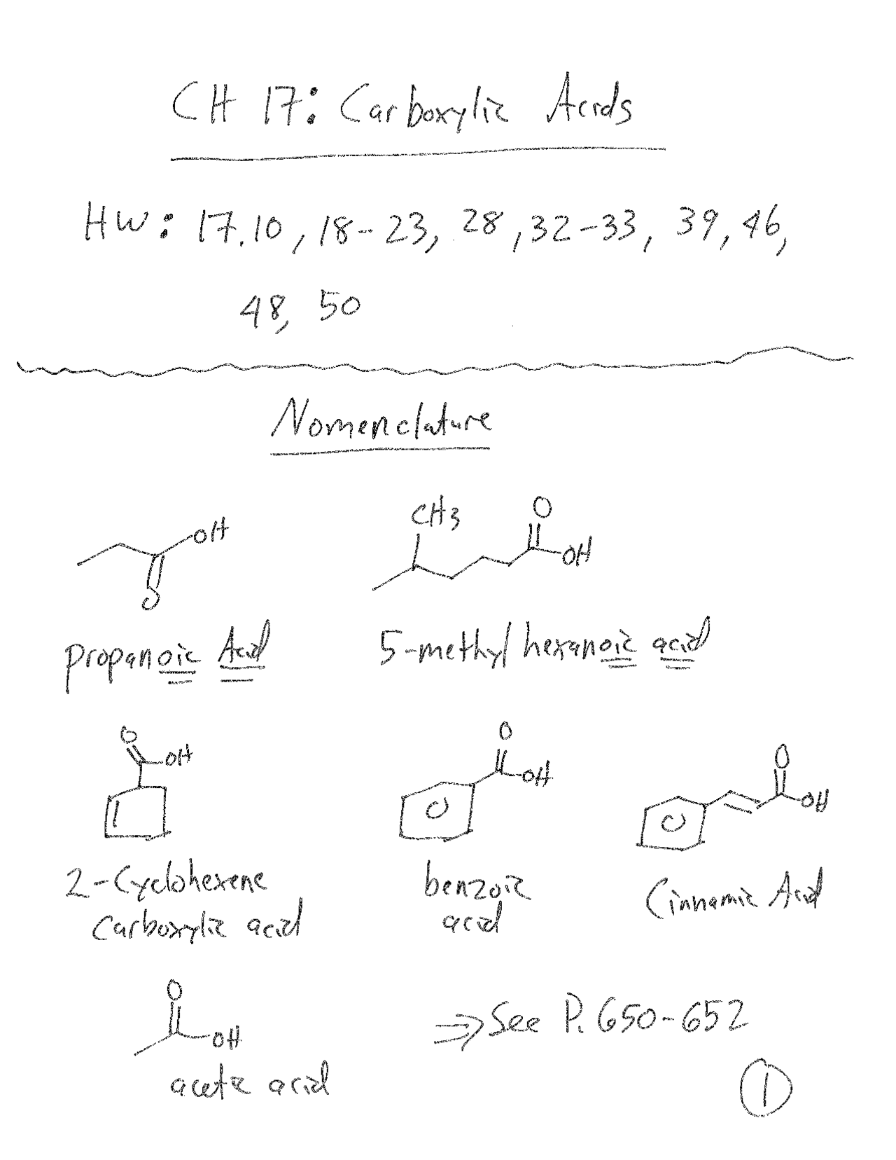 Notes on Carboxylic Acids | Elementary Organic Chemistry II | CH 232 ...