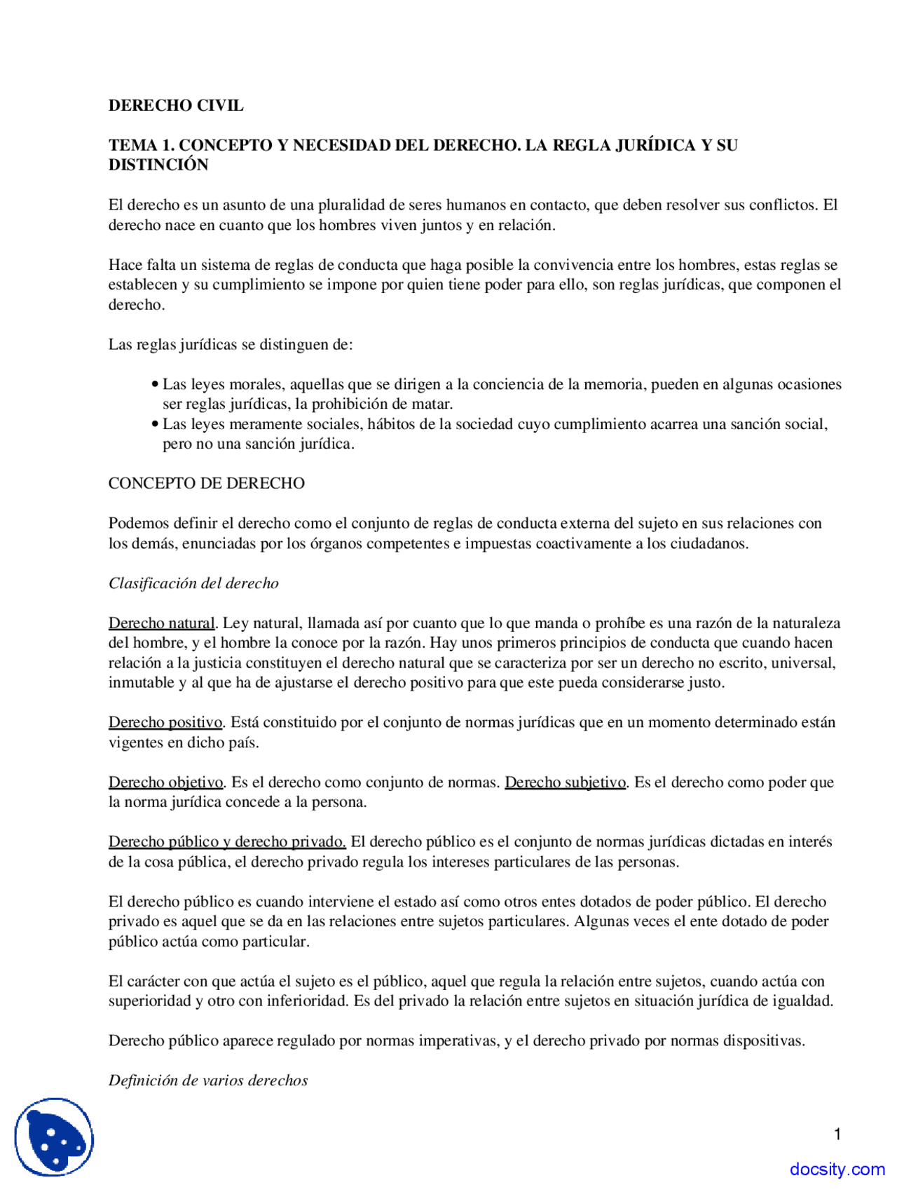 Derecho Civil Apuntes Derecho Civil Docsity