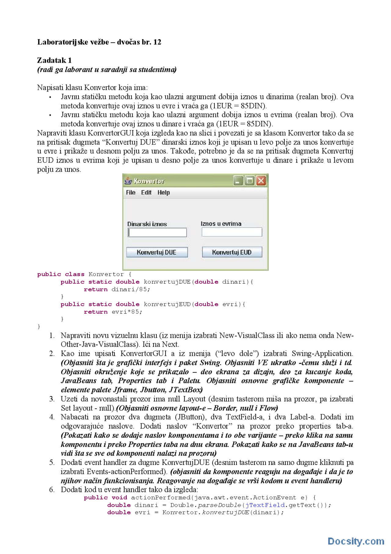 Laboratorijske Vezbe I Zadaci Vezbe Principi Programiranja Informacioni