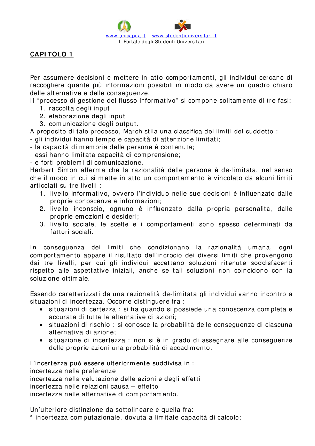Organizzazione Informazioni E Tecnologie Riassunto Martinez Docsity