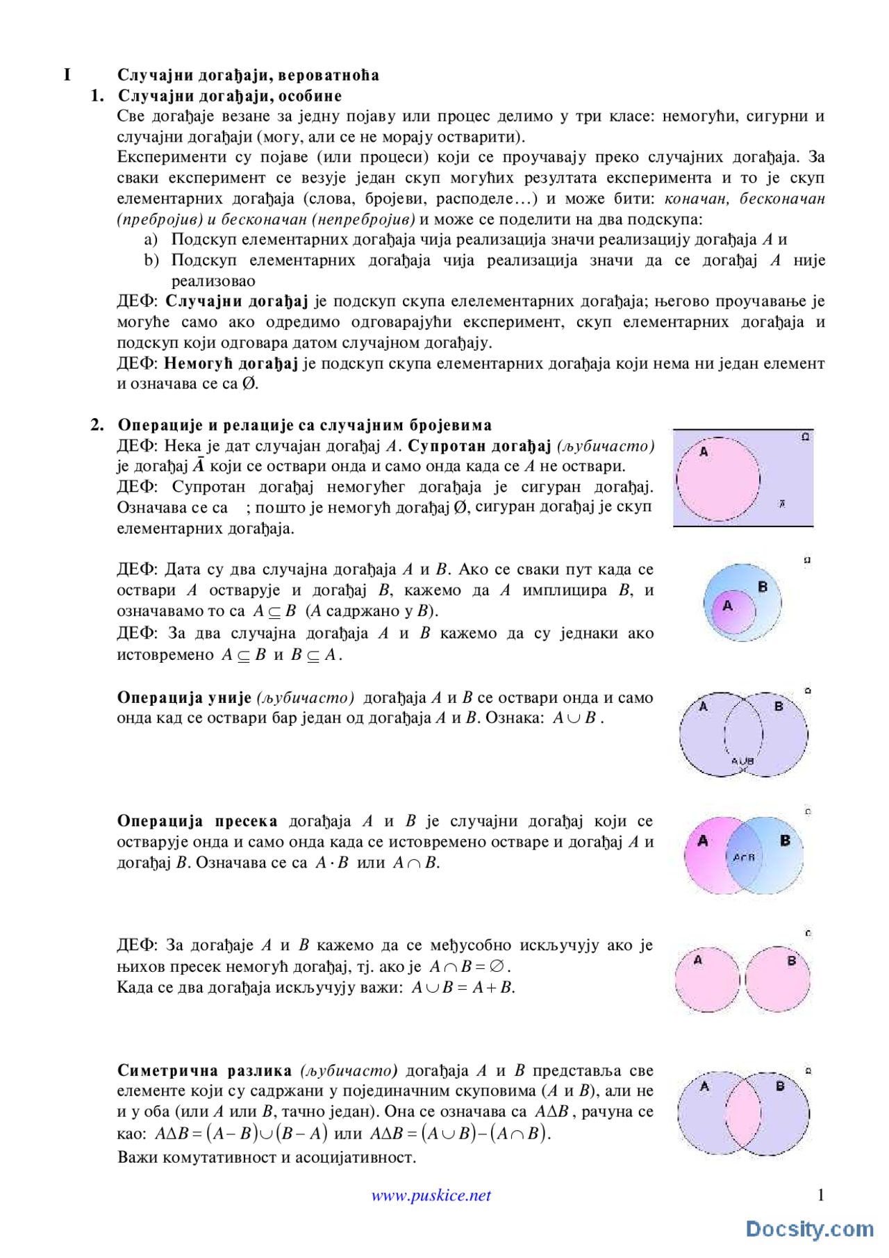 Teorija Verovatnoce Skripta Teorija Verovatnoce Informacioni Sistemi2