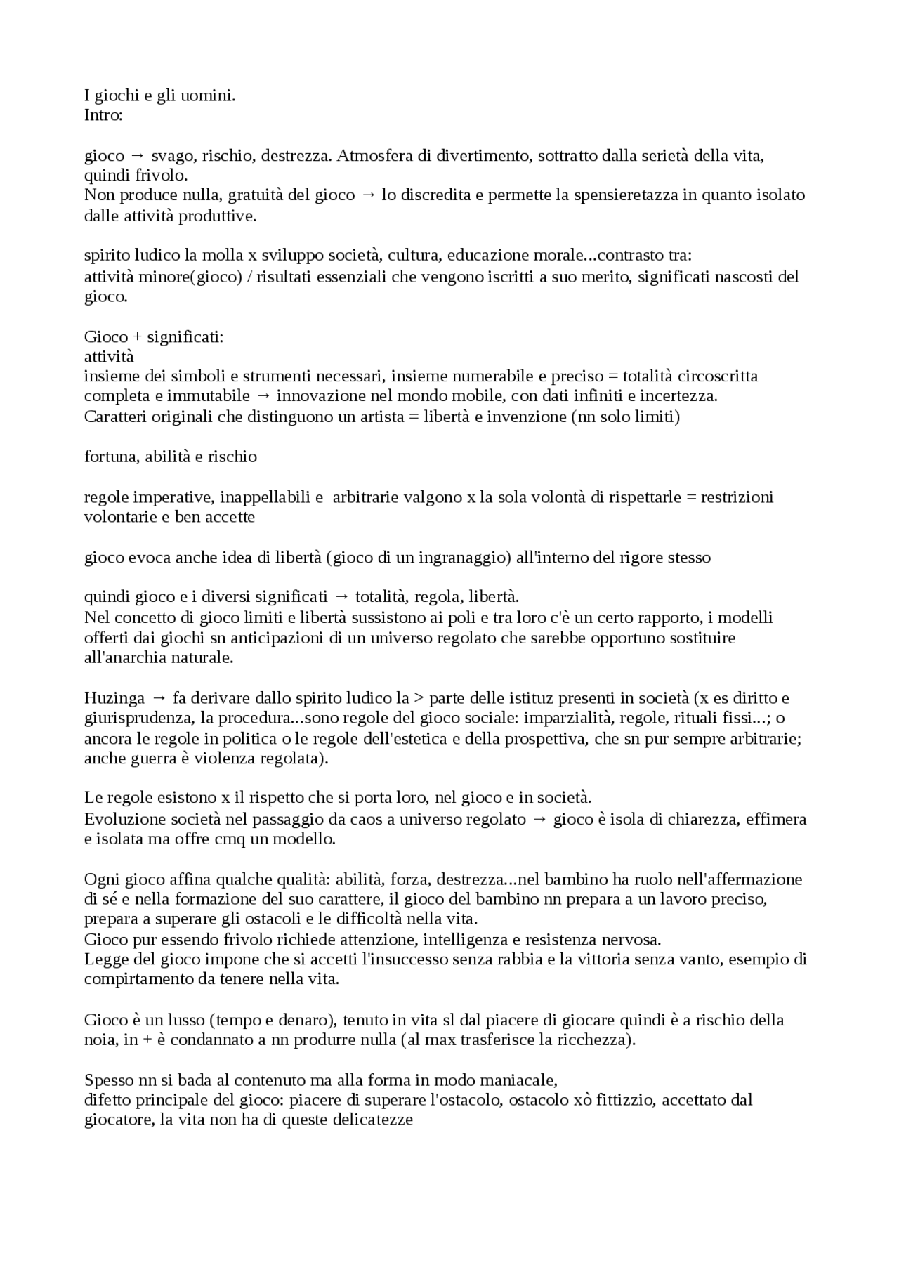 I Giochi E Gli Uomini Riassunto Di Storia Dei Media Docsity