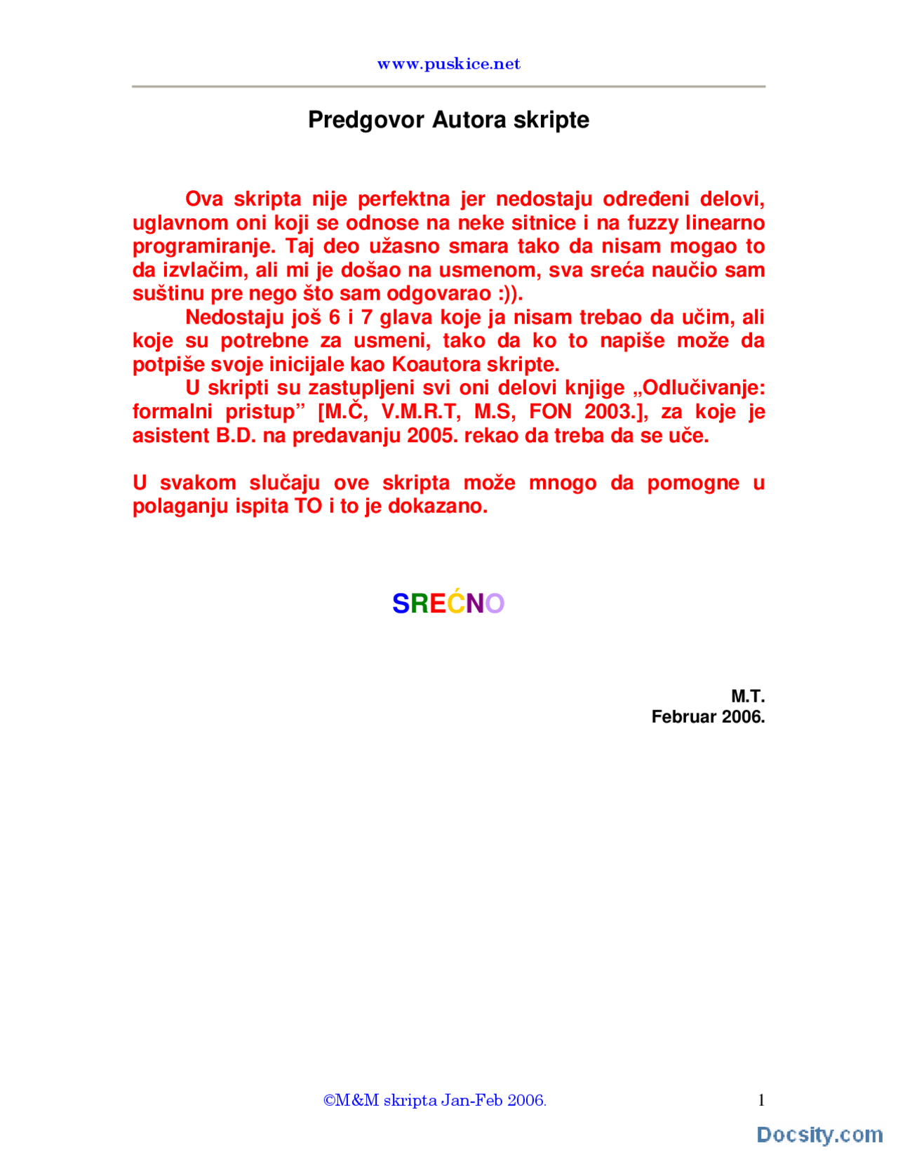 Osnovi teorije odlucivanja-Skripta-Teorija odlucivanja-Informacioni sistemii tehnologije 3 (2 ...