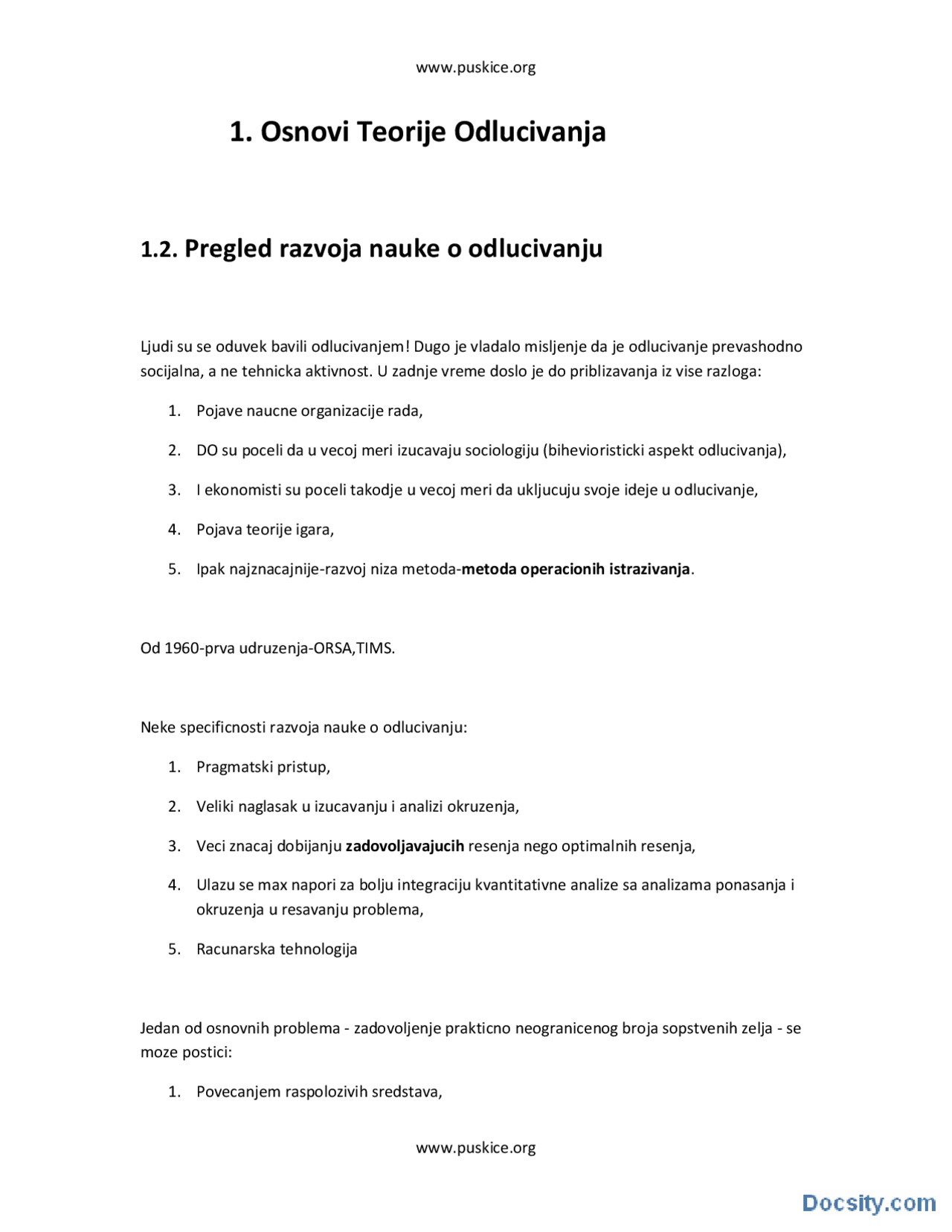 Osnovi teorije odlucivanja-Skripta-Teorija odlucivanja-Informacioni sistemii tehnologije 3 (4 ...