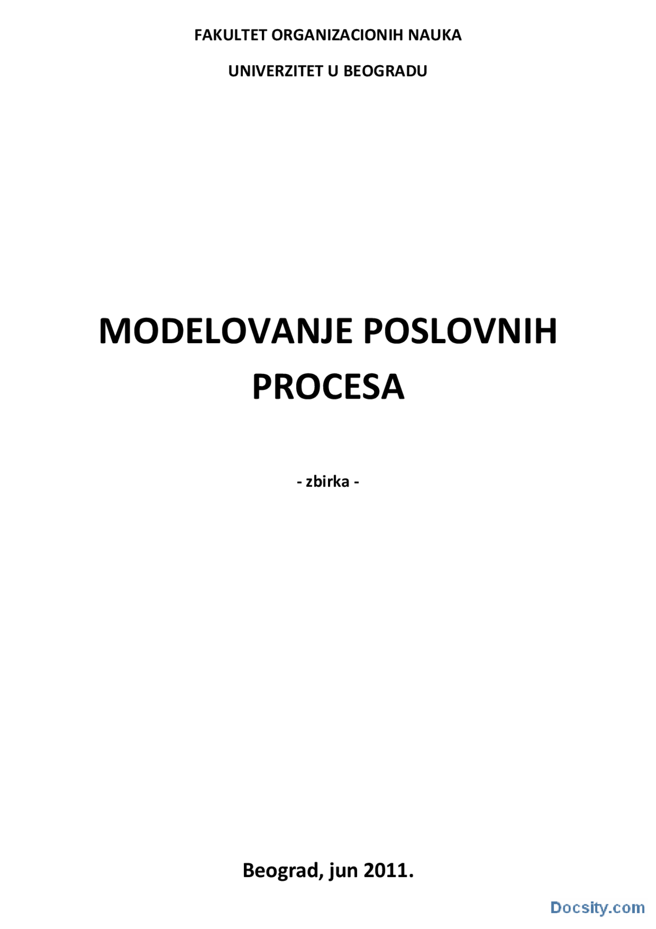 Modelovanje Poslovnih Procesa Vezbe Modelovanje Poslovnih Procesa