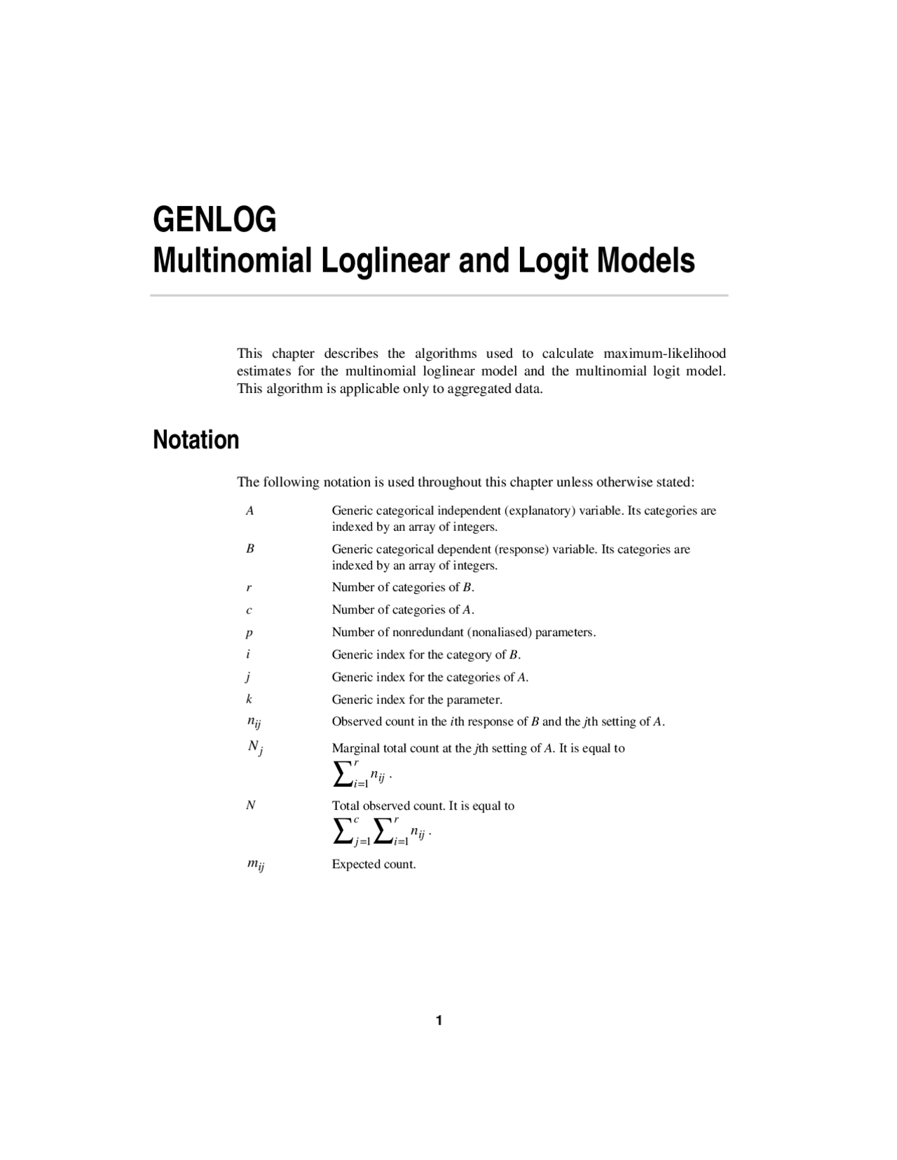 Multinomial Loglinear and Logit Models - Mathematics and Statistics ...
