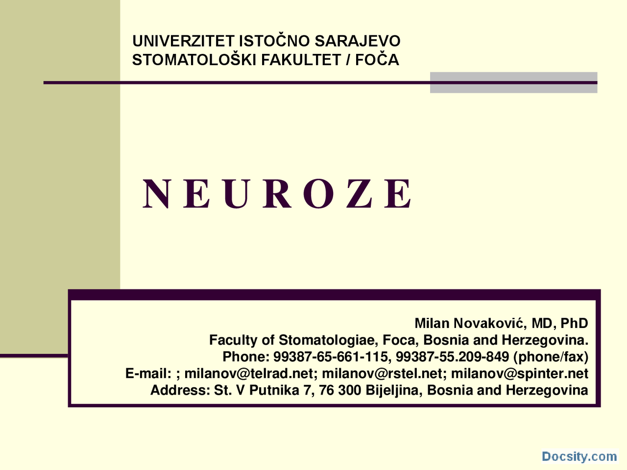 Neuroze-Slajdovi-Psihologija | Slajdovi' predlog Opšta psihologija ...