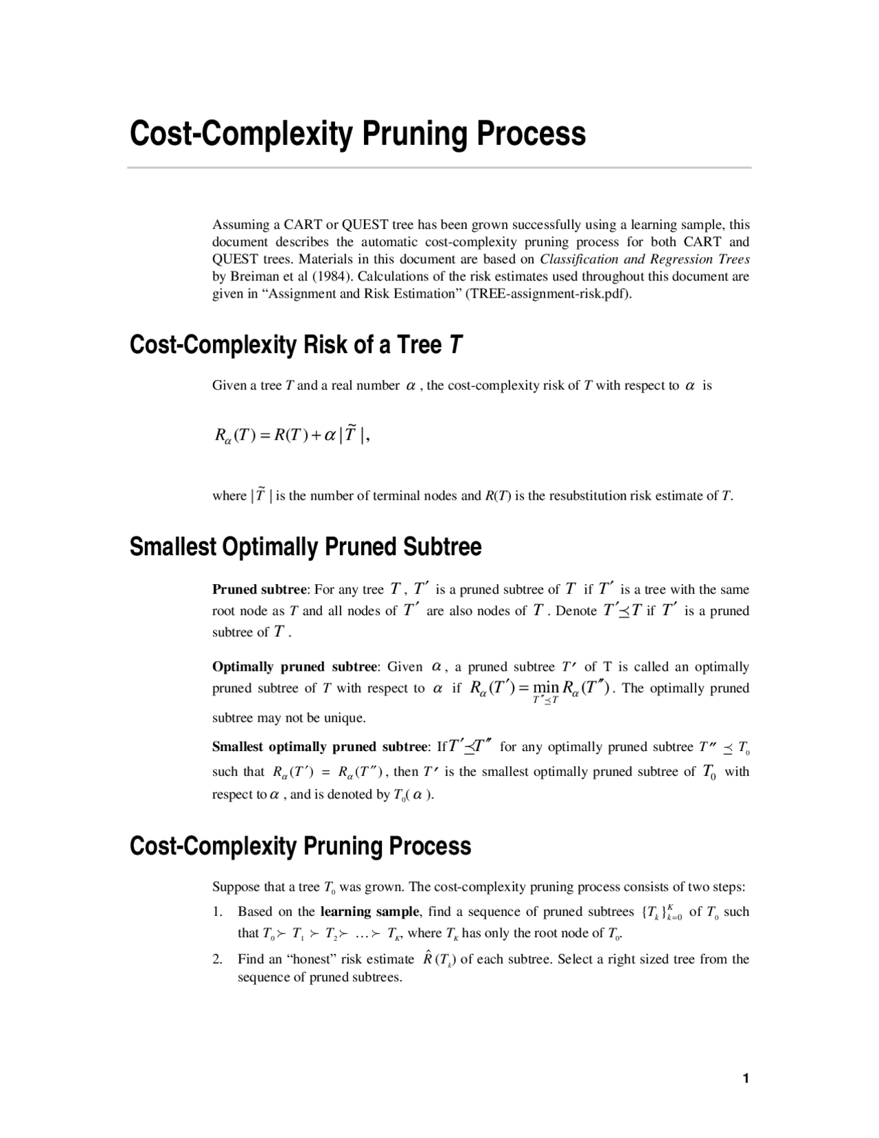 Complexity Pruning Process - Mathematics and Statistics - Study Notes ...