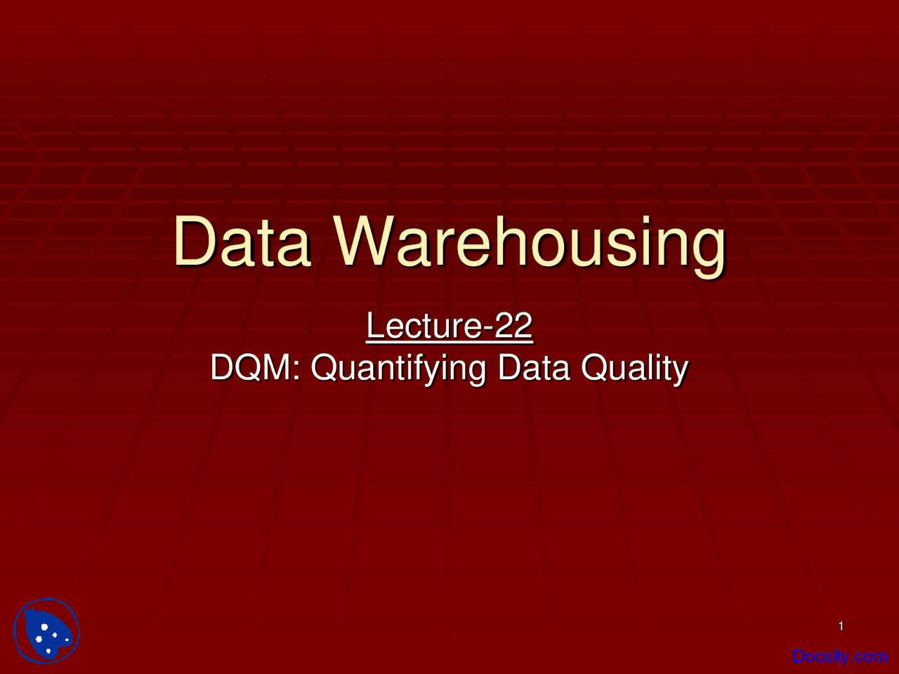 Data Quality Assessment Techniques Data Warehousing Lecture Slides