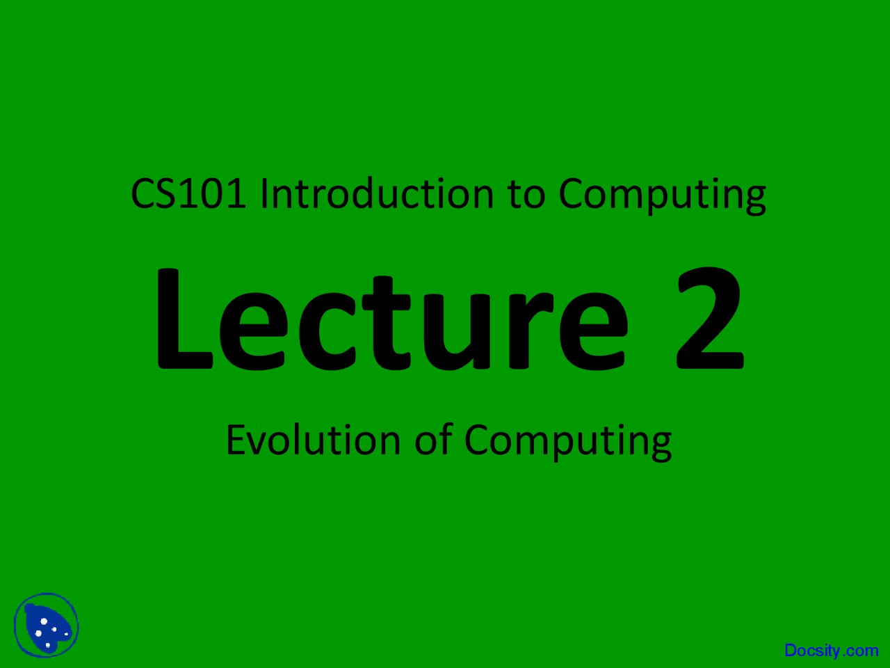Evolution Of Computers Introduction To Computing Lecture Slides