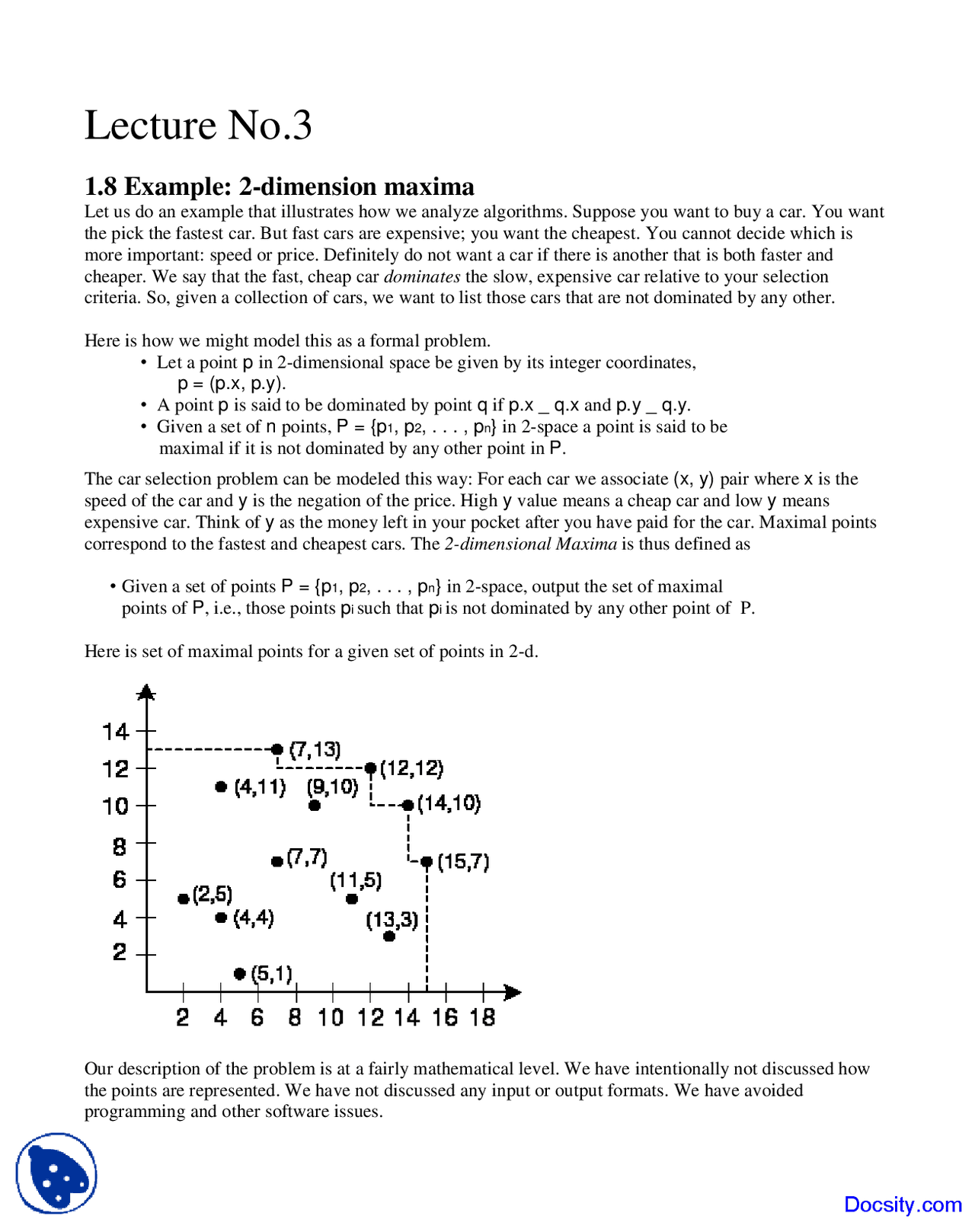Example 2 Dimension Maxima - Design and Analysis - Study Notes | Study ...