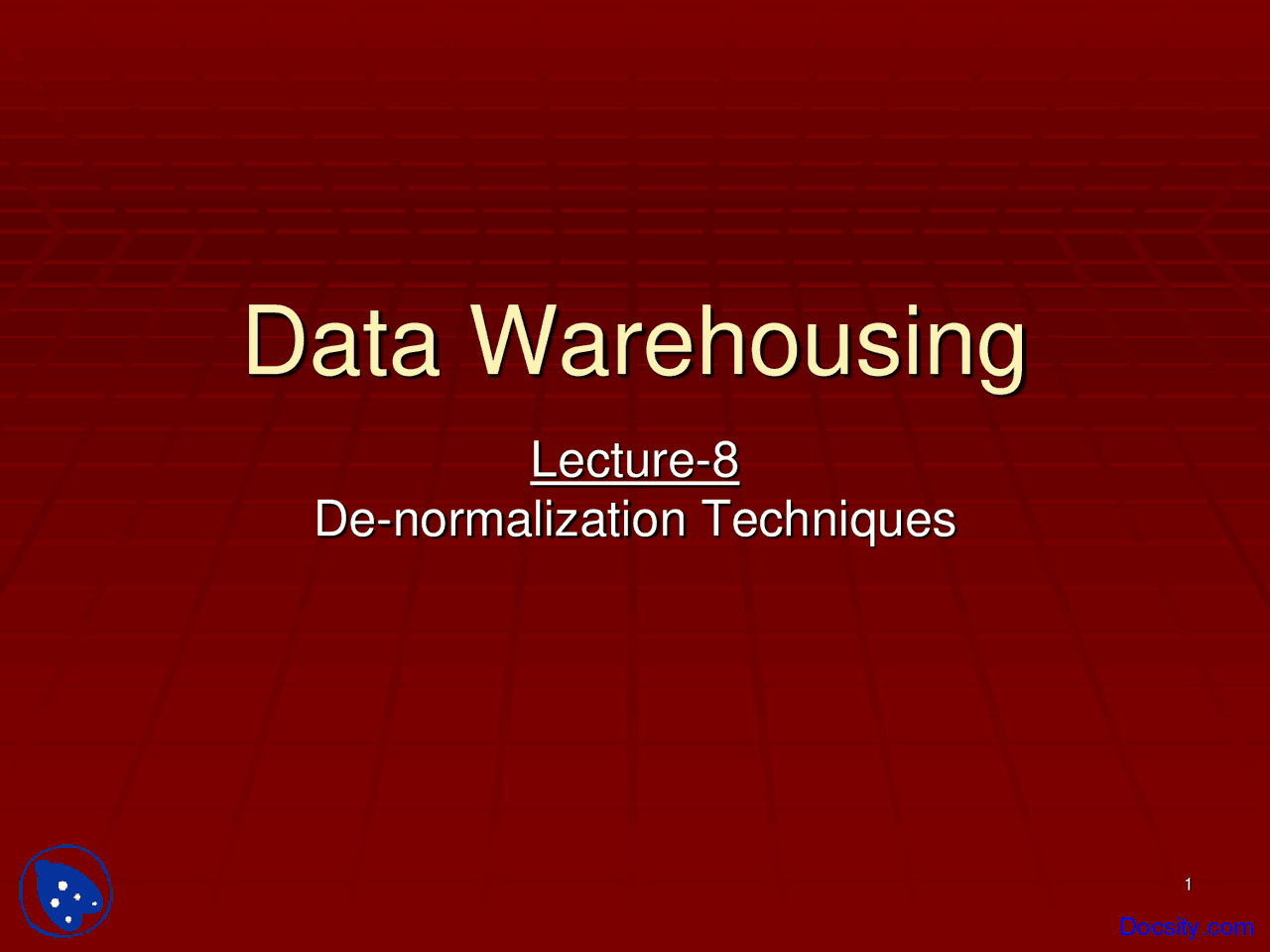 Splitting Tables Pre Joining Data Warehousing Lecture Slides