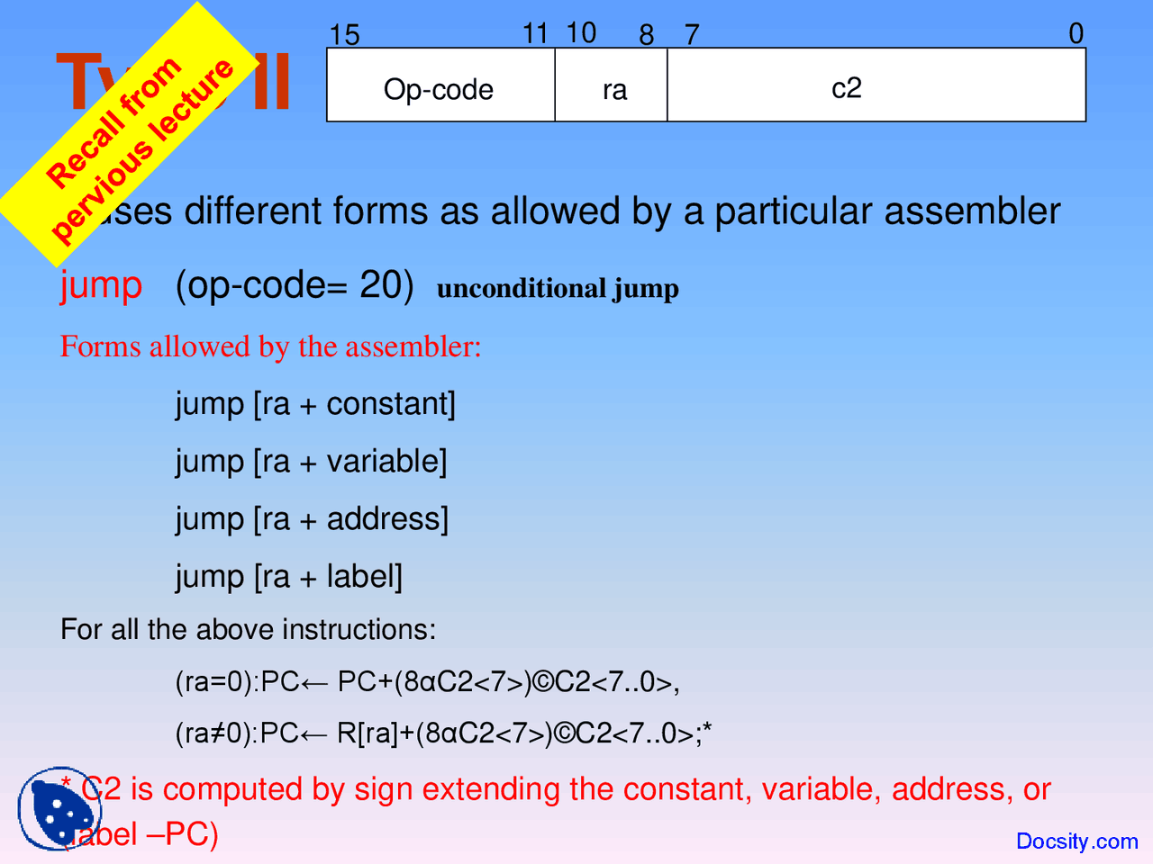 Control Signals for Fetch Operation - Computer Architecture - Lecture ...