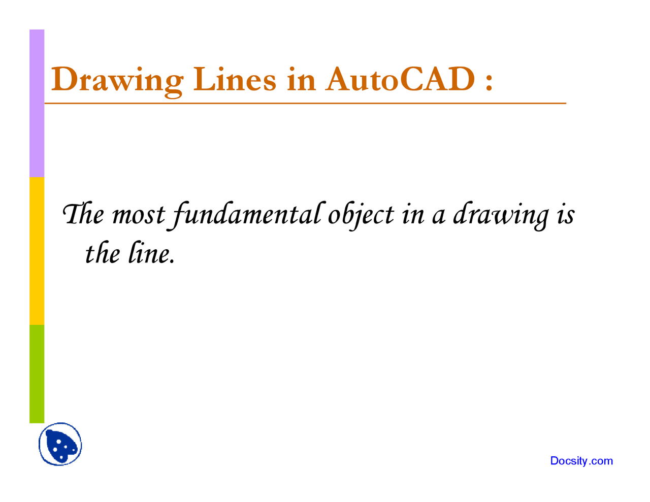 Drawing Lines In Autocad Computer Aided Design Lecture Slides Docsity